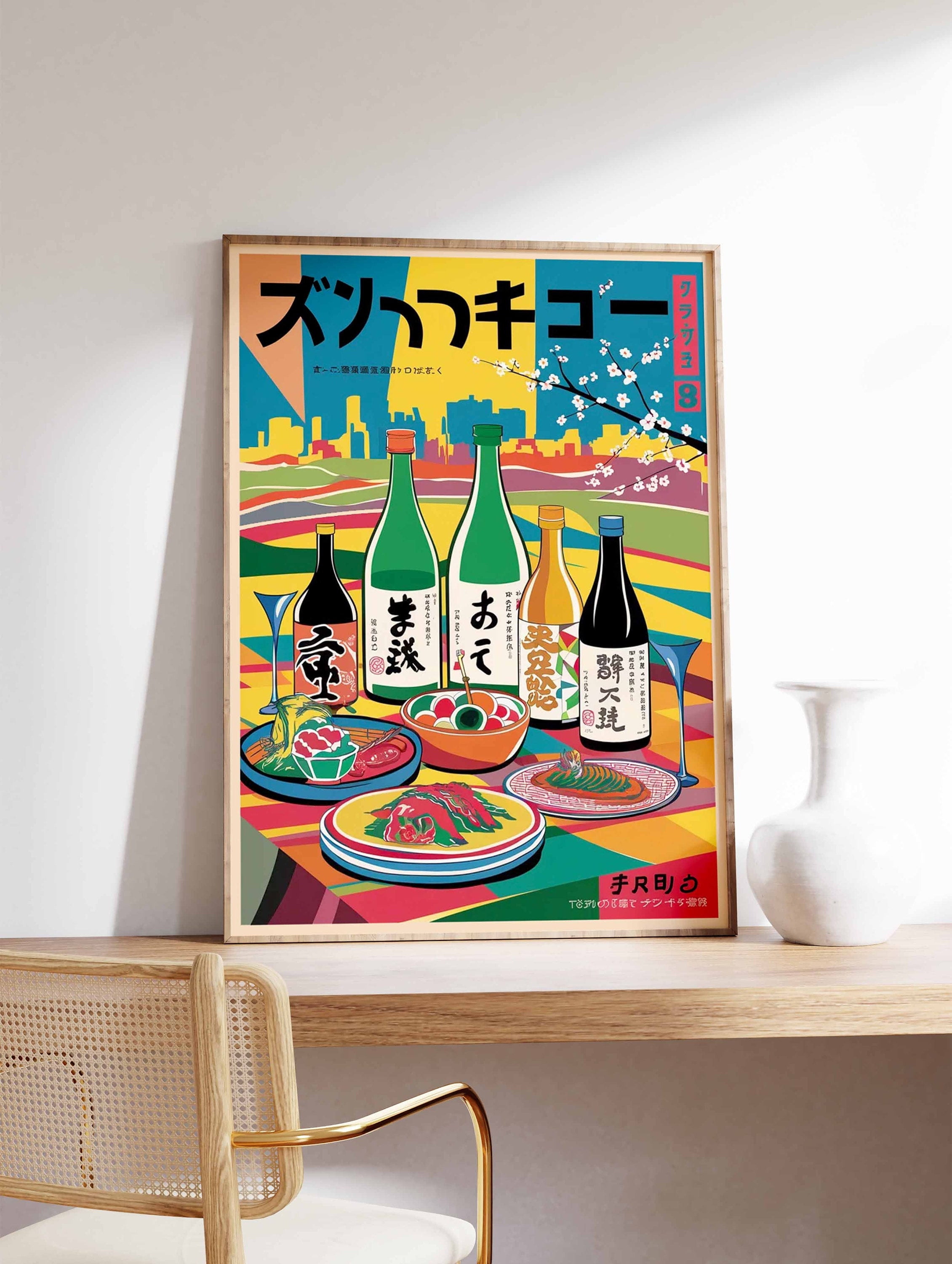 POSTER Retro Japanese Poster, Sushi and Sake Print, Botanical Decor ...