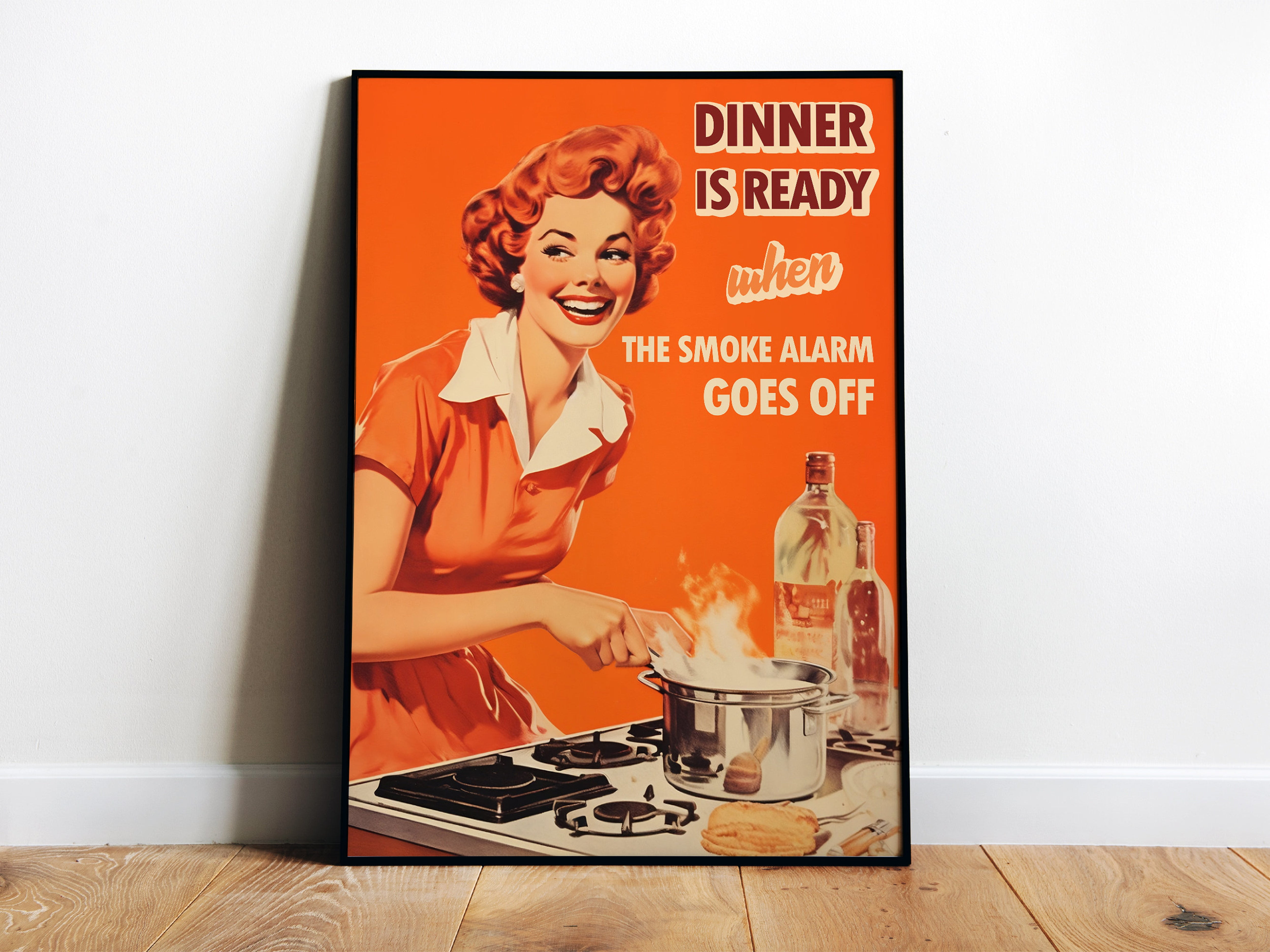 POSTER Retro Kitchen Print Funny Kitchen Wall Art Cooking Poster 50s ...