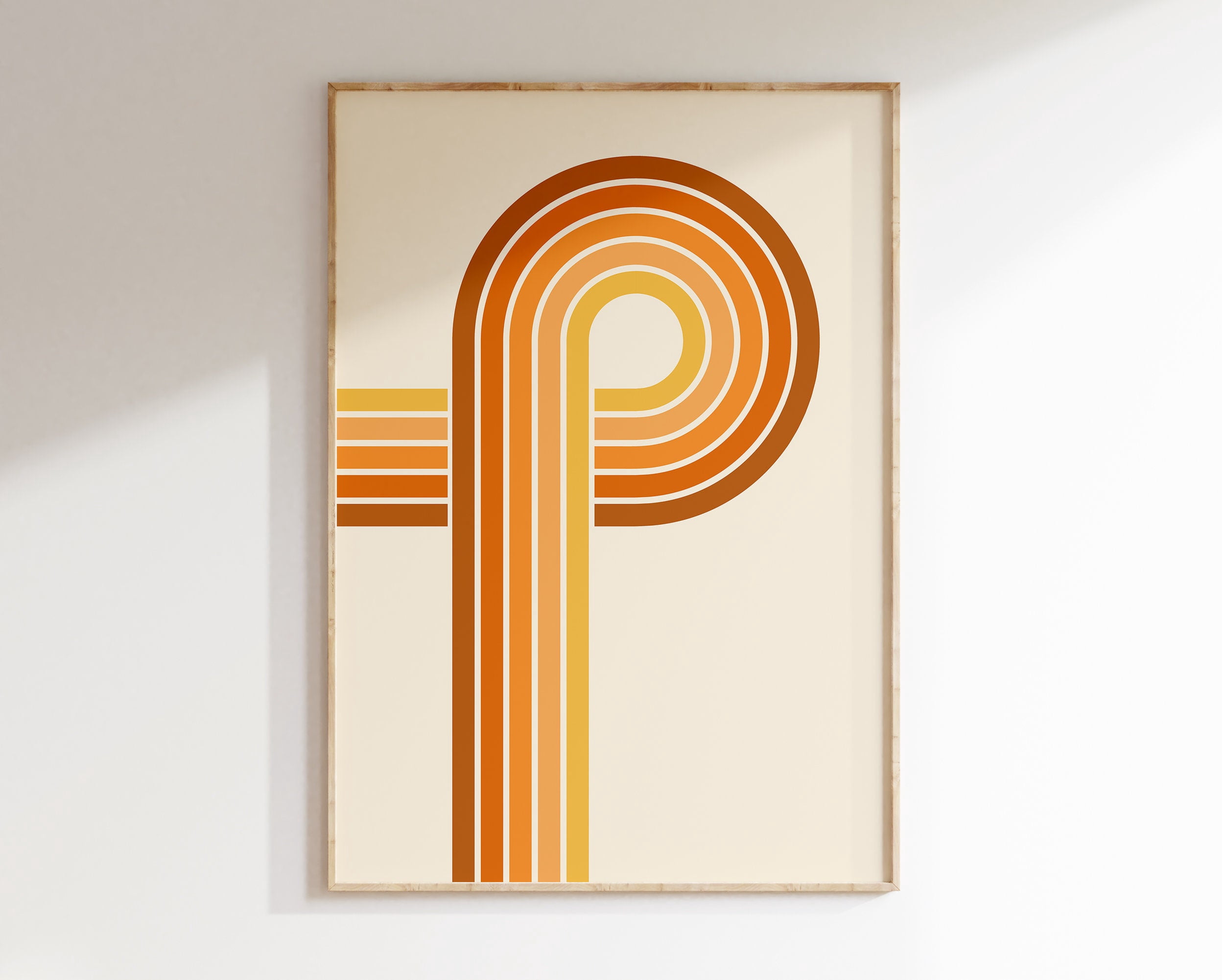 POSTER Retro Orange Rainbow Stripes 70s Poster, 1970s Retro Art Poster ...