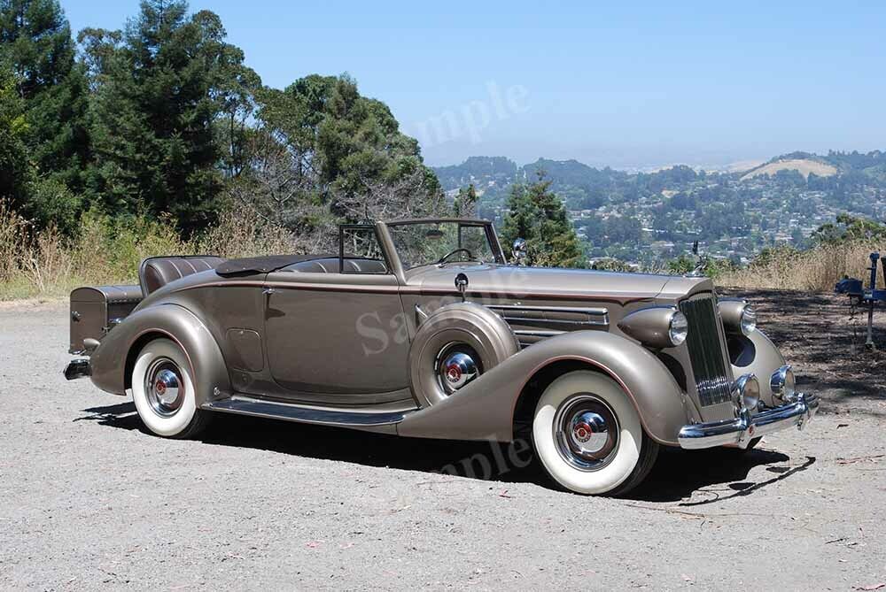 POSTER Retro Packard 1937 Twelve Coupe Roadster High Res Wall Decor ...