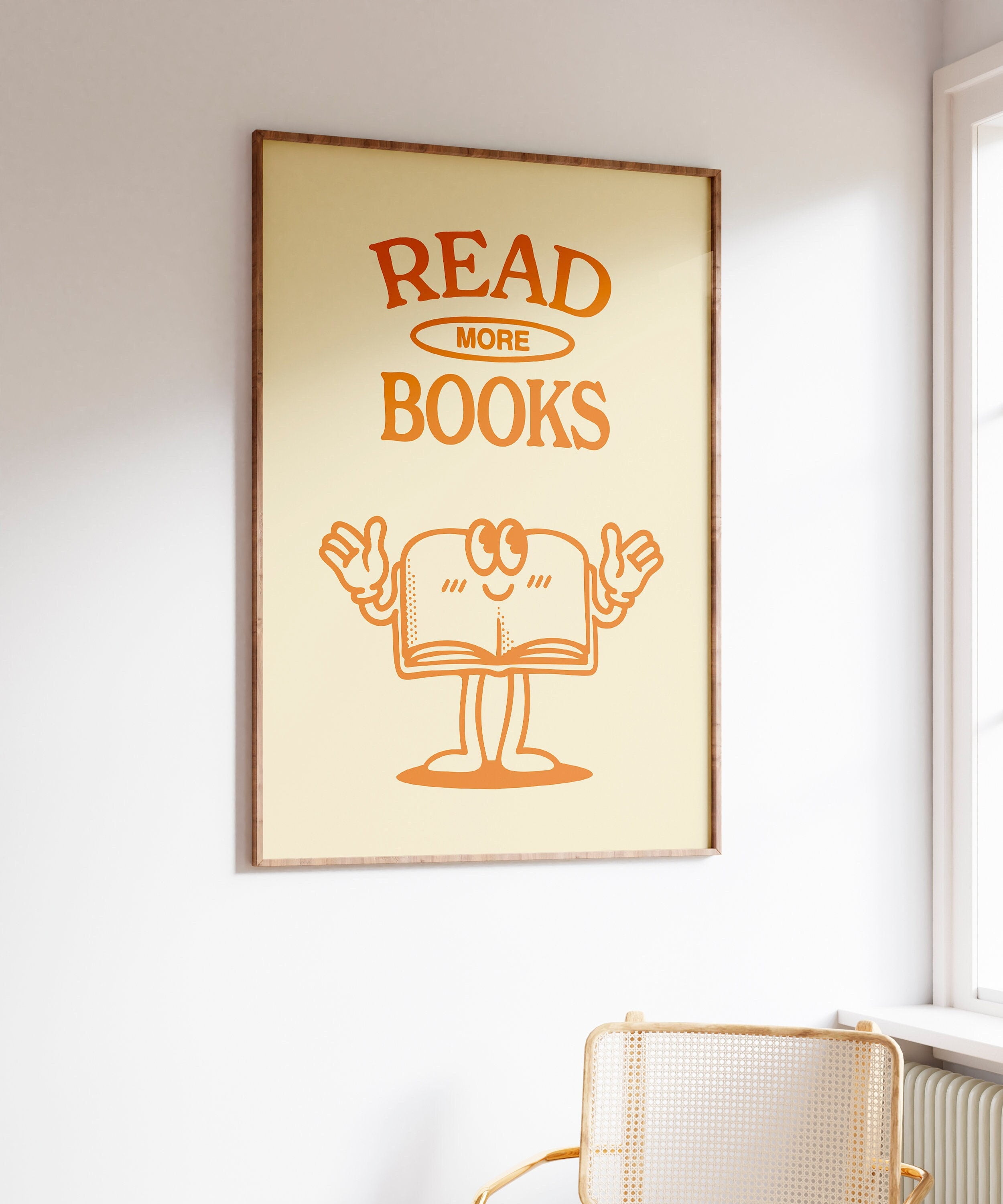 POSTER Retro Reading Wall Art, Read More Books Poster, Book Lover Print ...