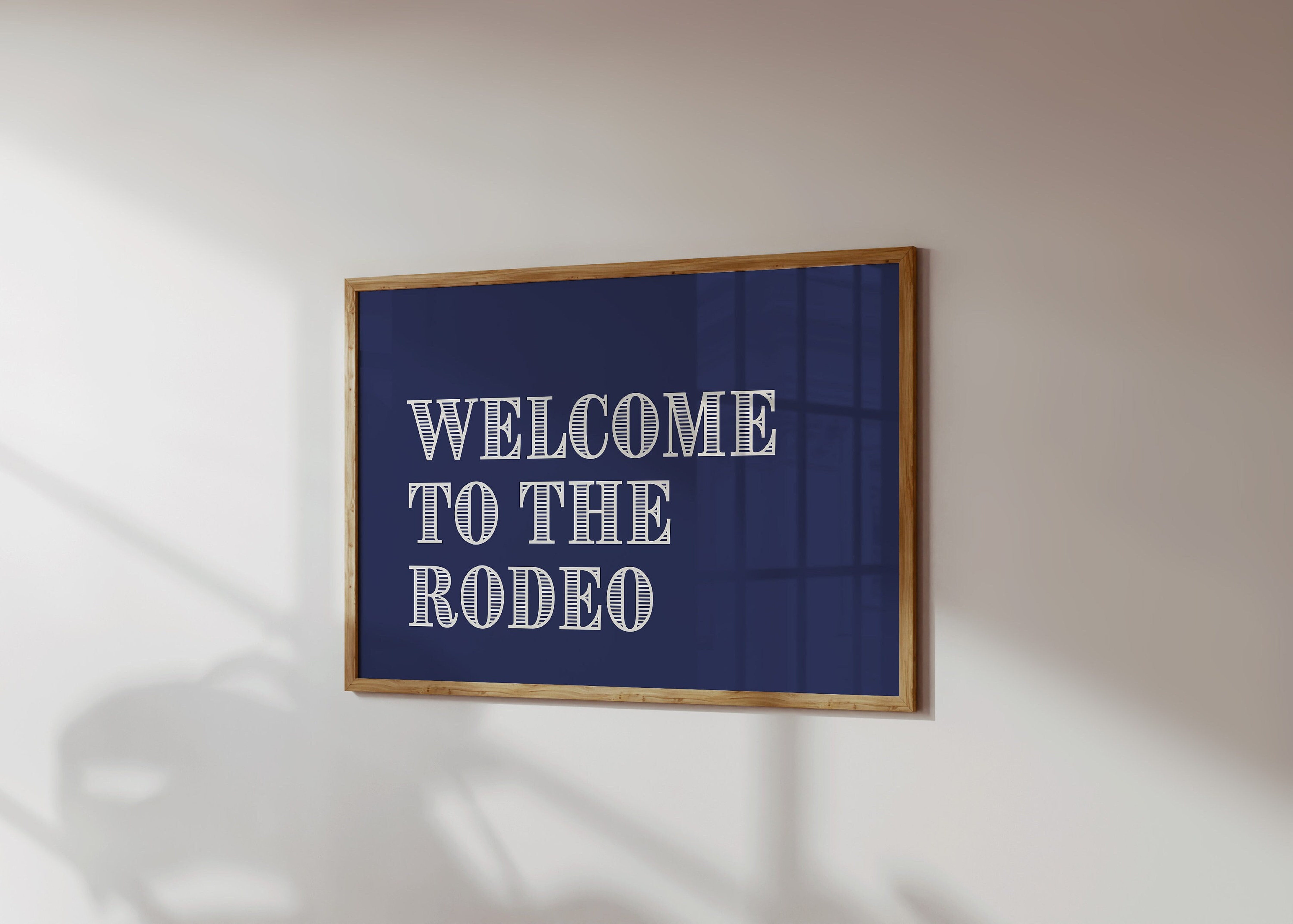 POSTER Retro Rodeo Poster Blue Western Typography Wall Art Vintage Wild ...