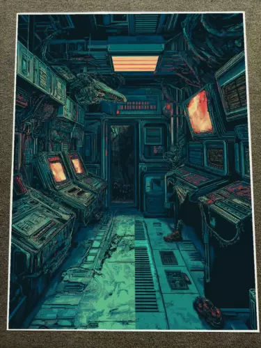 POSTER Retro Sci-Fi Control Room with Futuristic Technology Poster ...