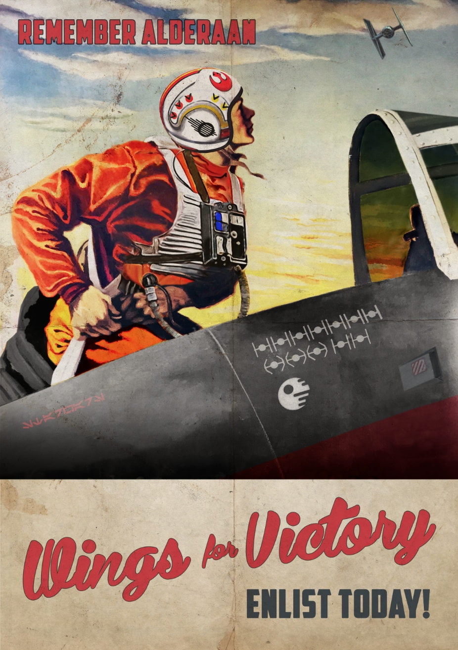 POSTER Retro Star Wars Inspired Rebel X-Wings for Victory - Remember ...