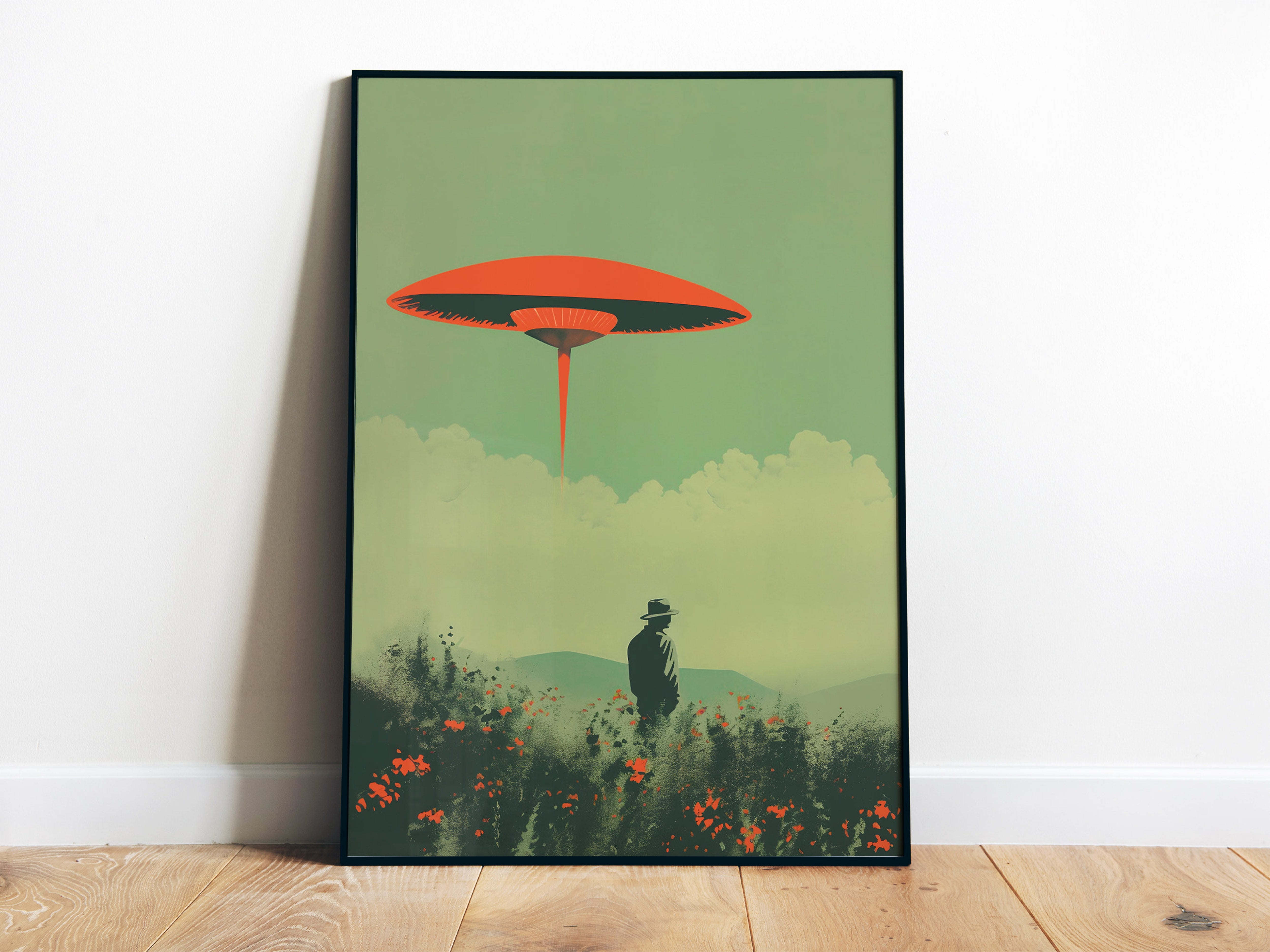 POSTER Retro UFO Poster Print Ufo Art 50s 60s Alien Art Alien Abduction ...