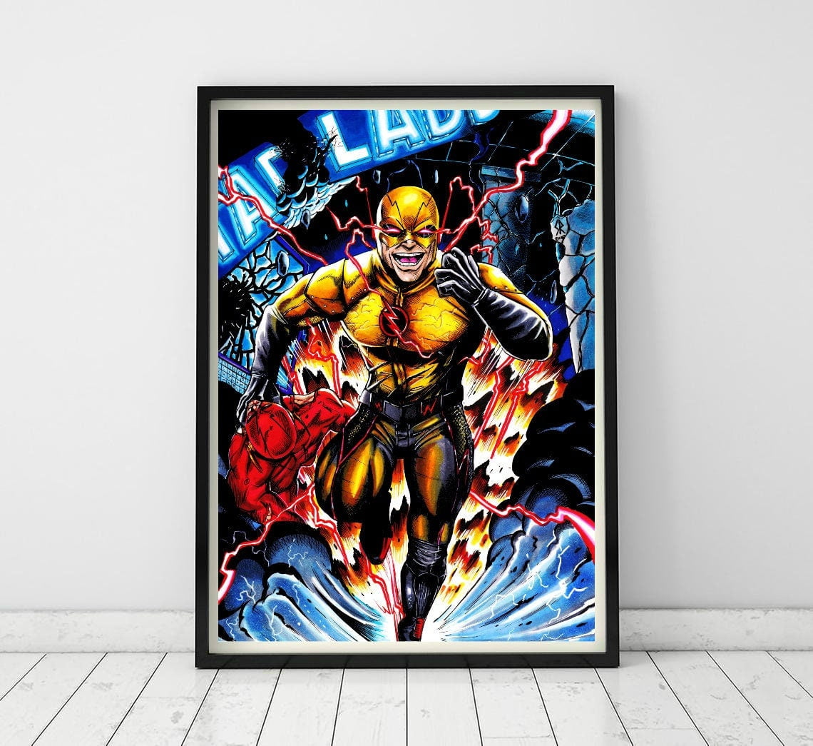 POSTER Reverse Flash A4- Poster Hand Drawn Limited Print CW TV Show DC ...