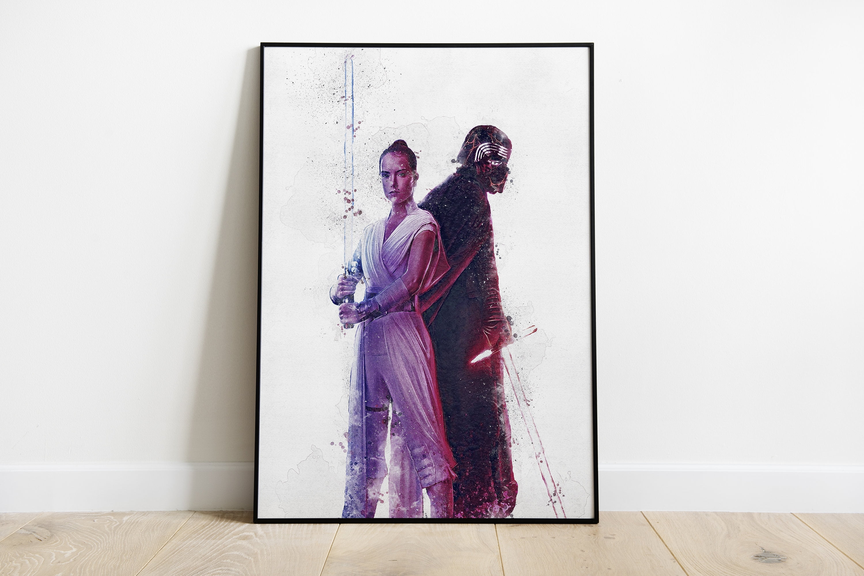 POSTER Rey & Kylo Ren Poster - Star Wars Poster - Poster - Poster - Rey ...