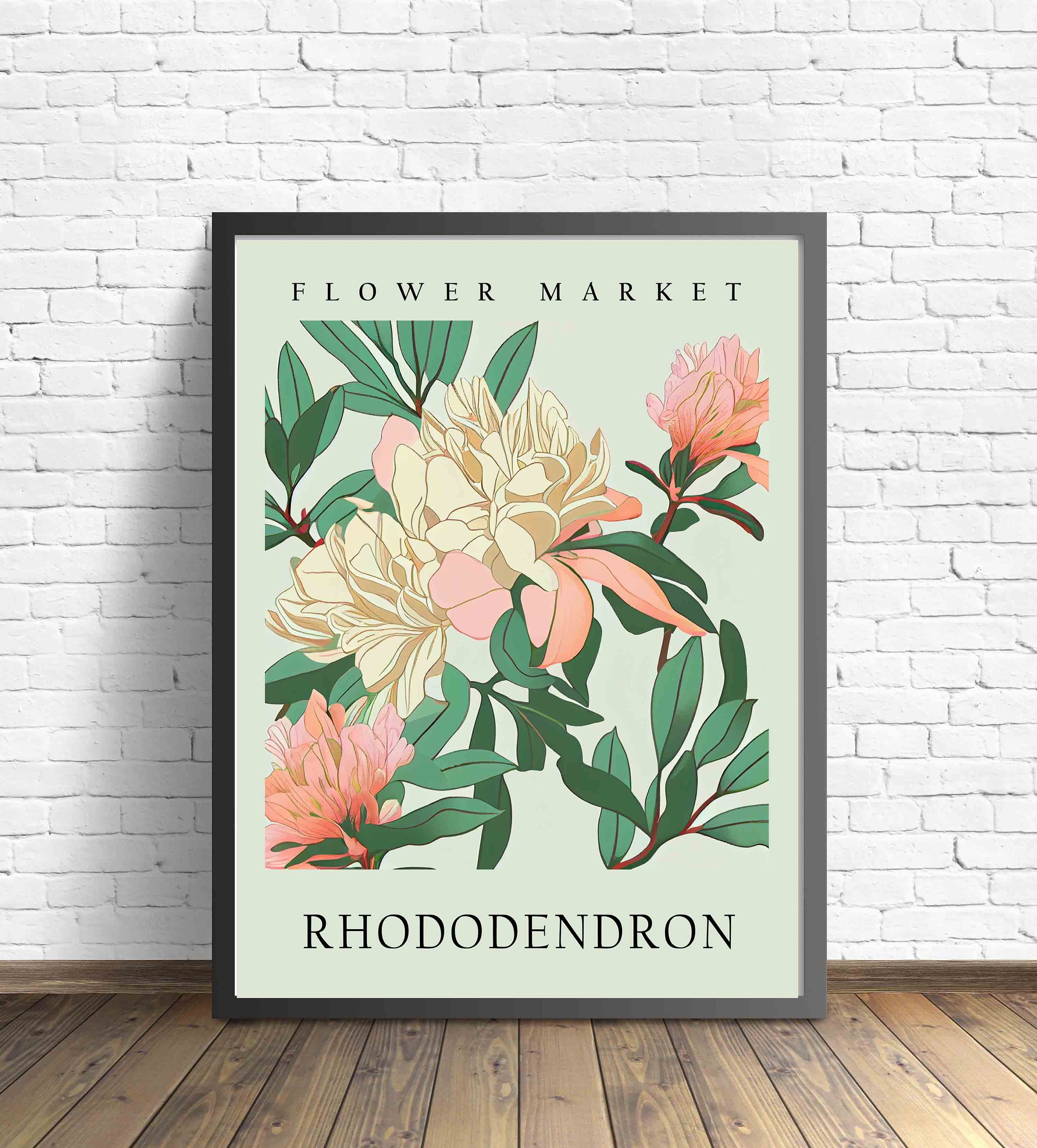 POSTER Rhododendron Flower Market Art Print, Rhododendron Wall Art ...