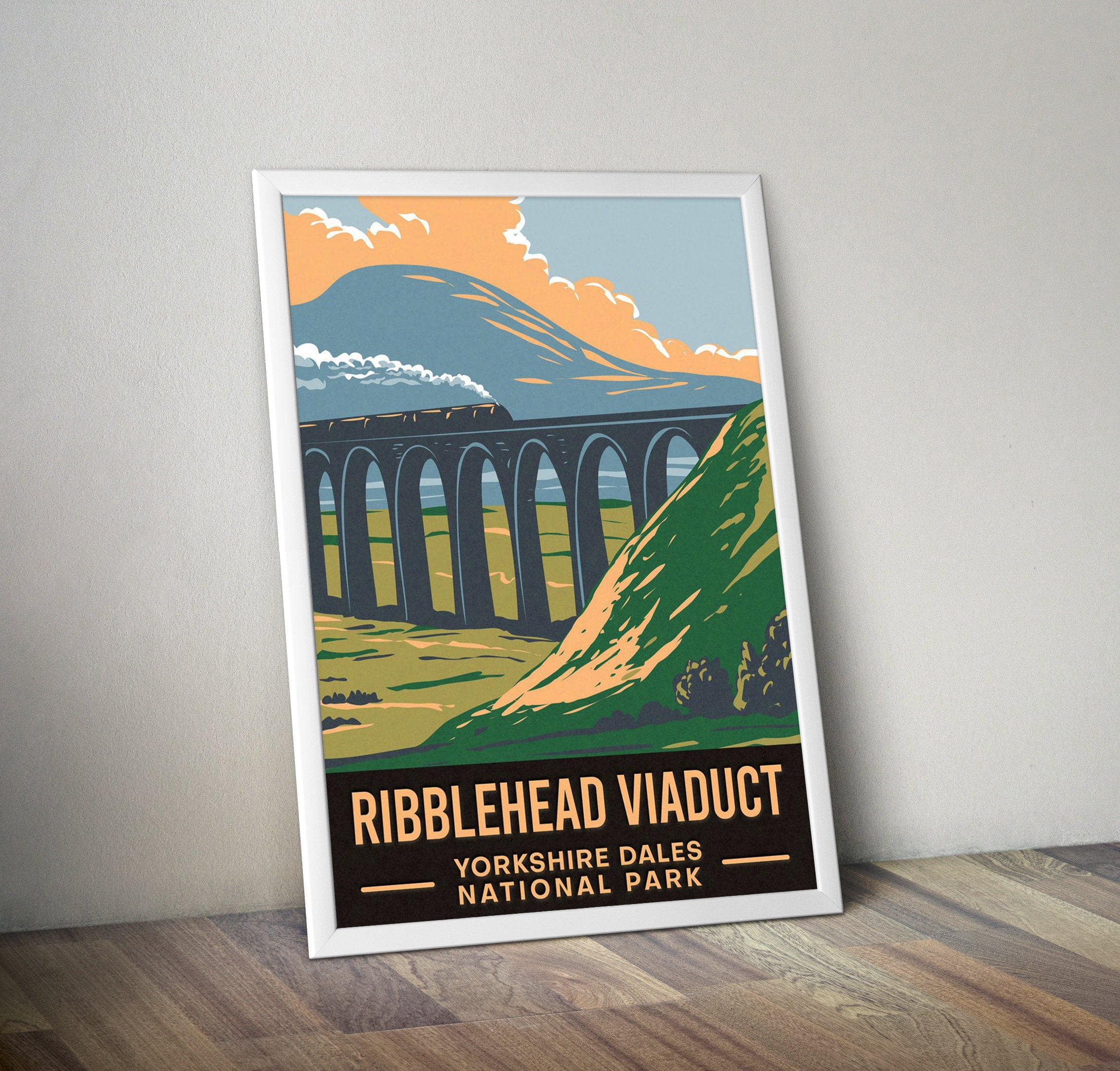 POSTER Ribblehead Viaduct Poster Yorkshire Dales National Park England ...