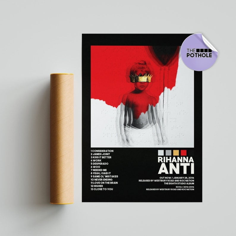 POSTER Rihanna Posters / Anti Poster / Anti by Rihanna Tracklist ...