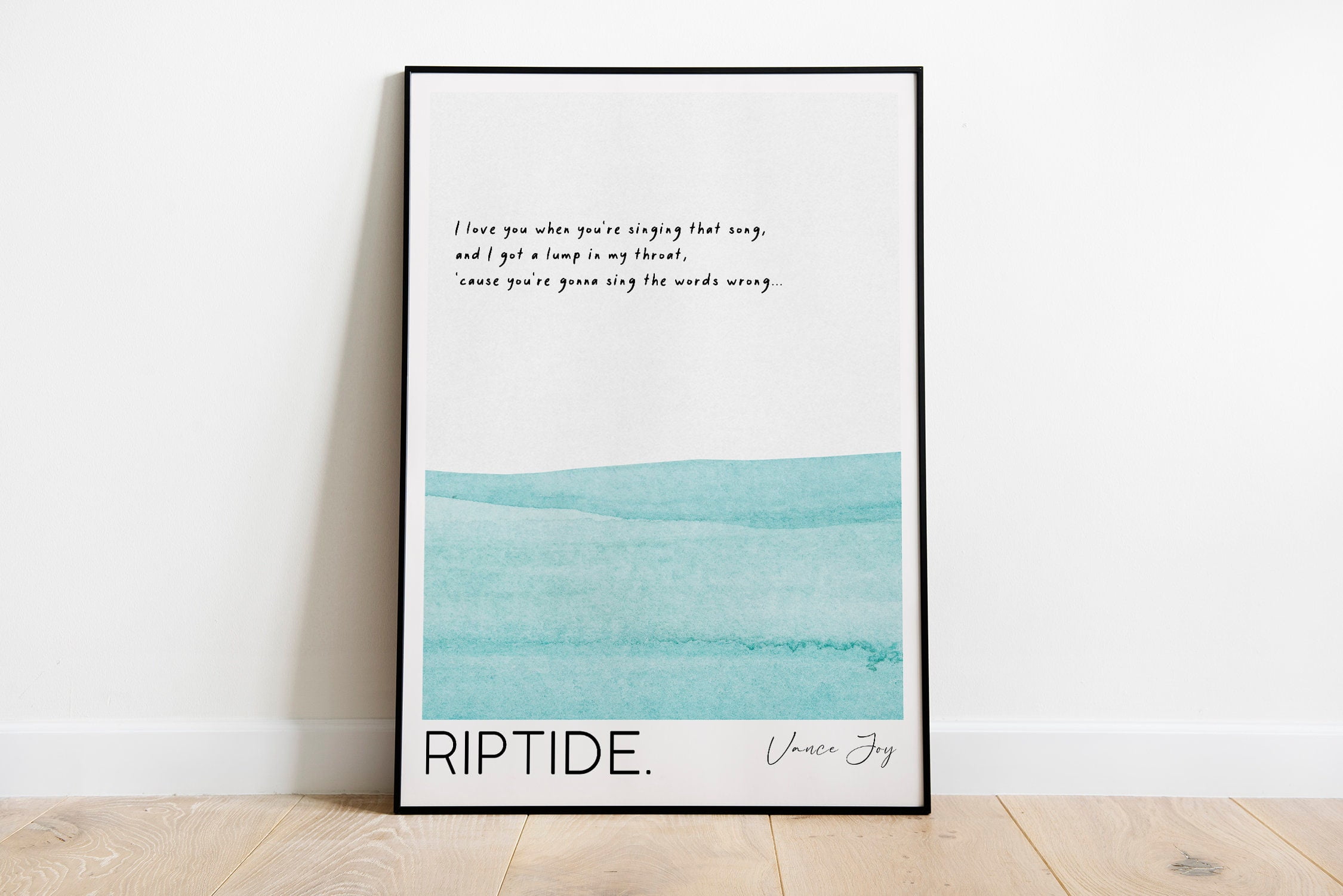 POSTER Riptide Print, Vance Joy Print, Riptide Minimal Wall Art, Vance ...