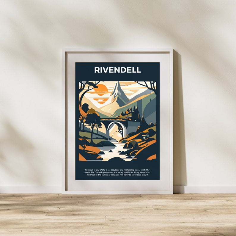 POSTER Rivendell, Imladris Poster, Lord of the Rings Travel Poster ...
