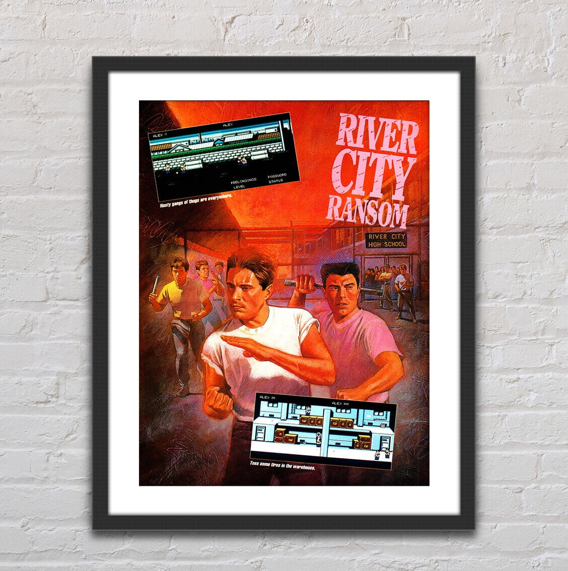 POSTER River City Ransom Nintendo NES Glossy Poster Print 18" x 24 ...