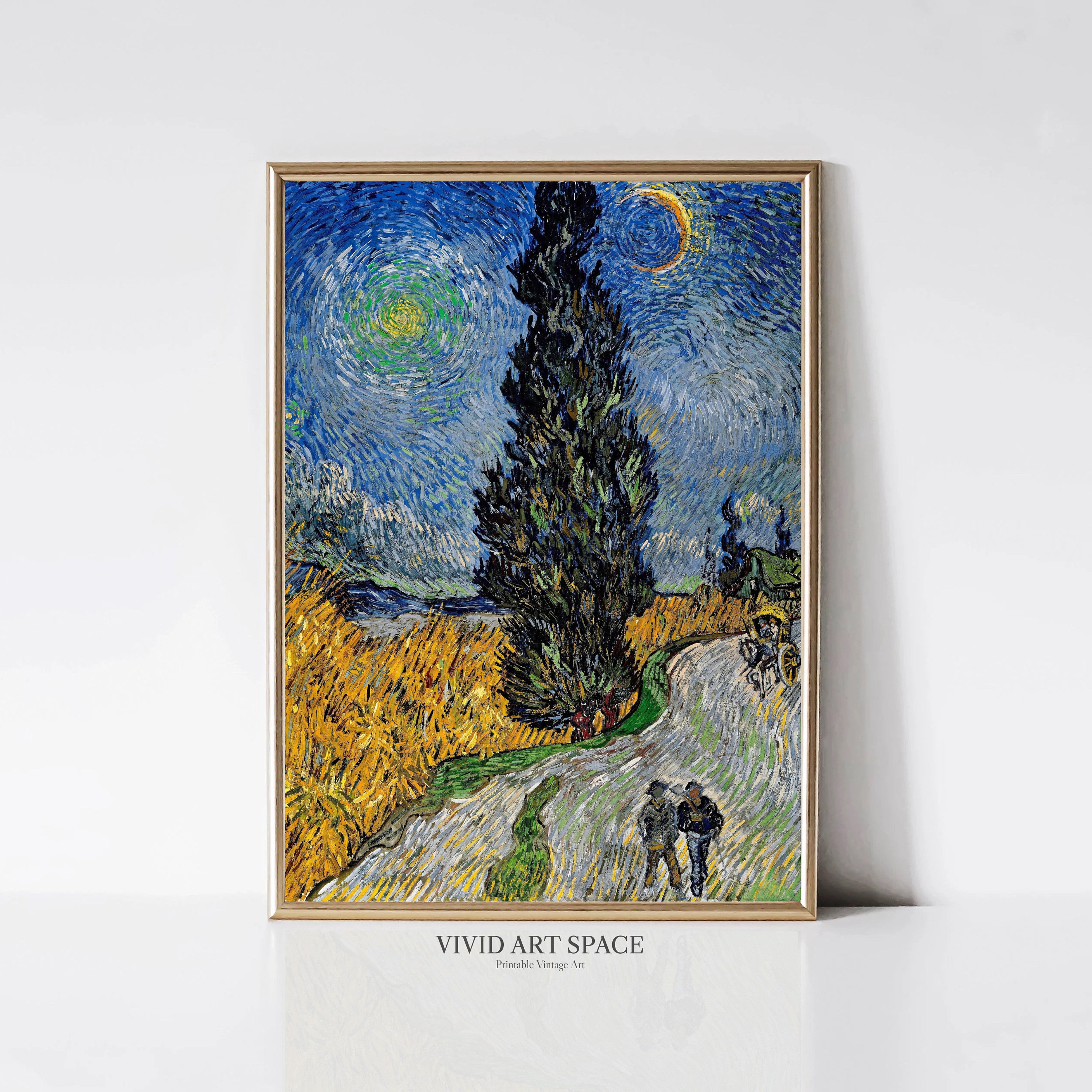 POSTER Road with Cypress and Star by Vincent van Gogh | Impressionist ...