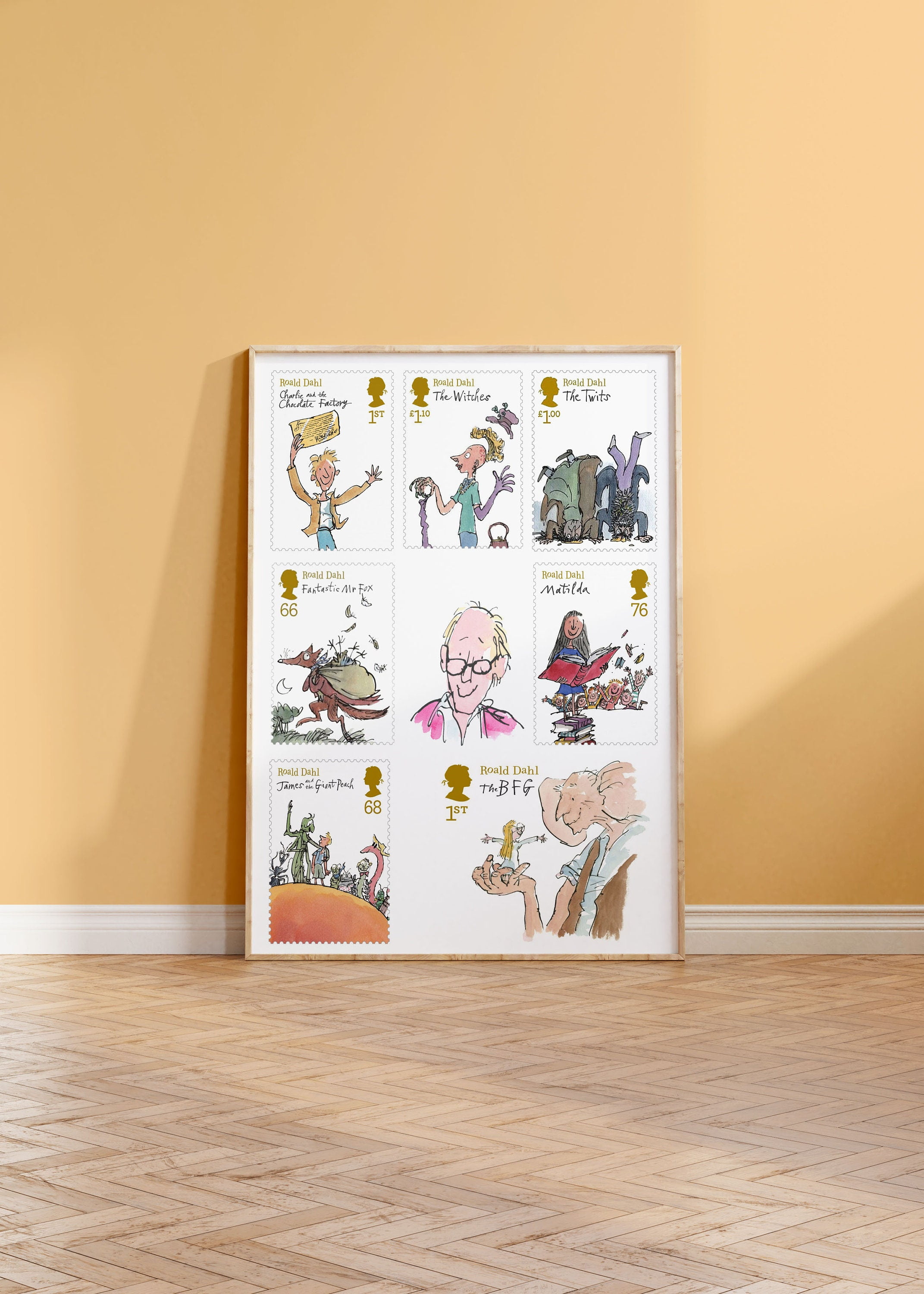 POSTER Roald Dahl Stamp Collection Art Print, Roald Dahl Poster ... POSTER Roald Dahl Stamp Collection Art Print, Roald Dahl Poster ...