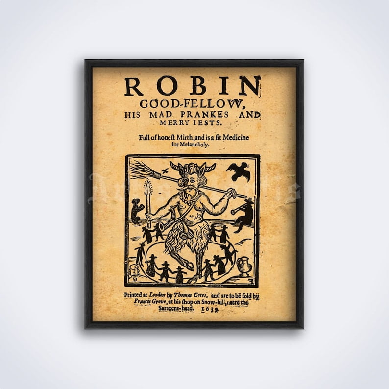 POSTER Robin Goodfellow, his mad prankes print, fairy tales art, Puck ...