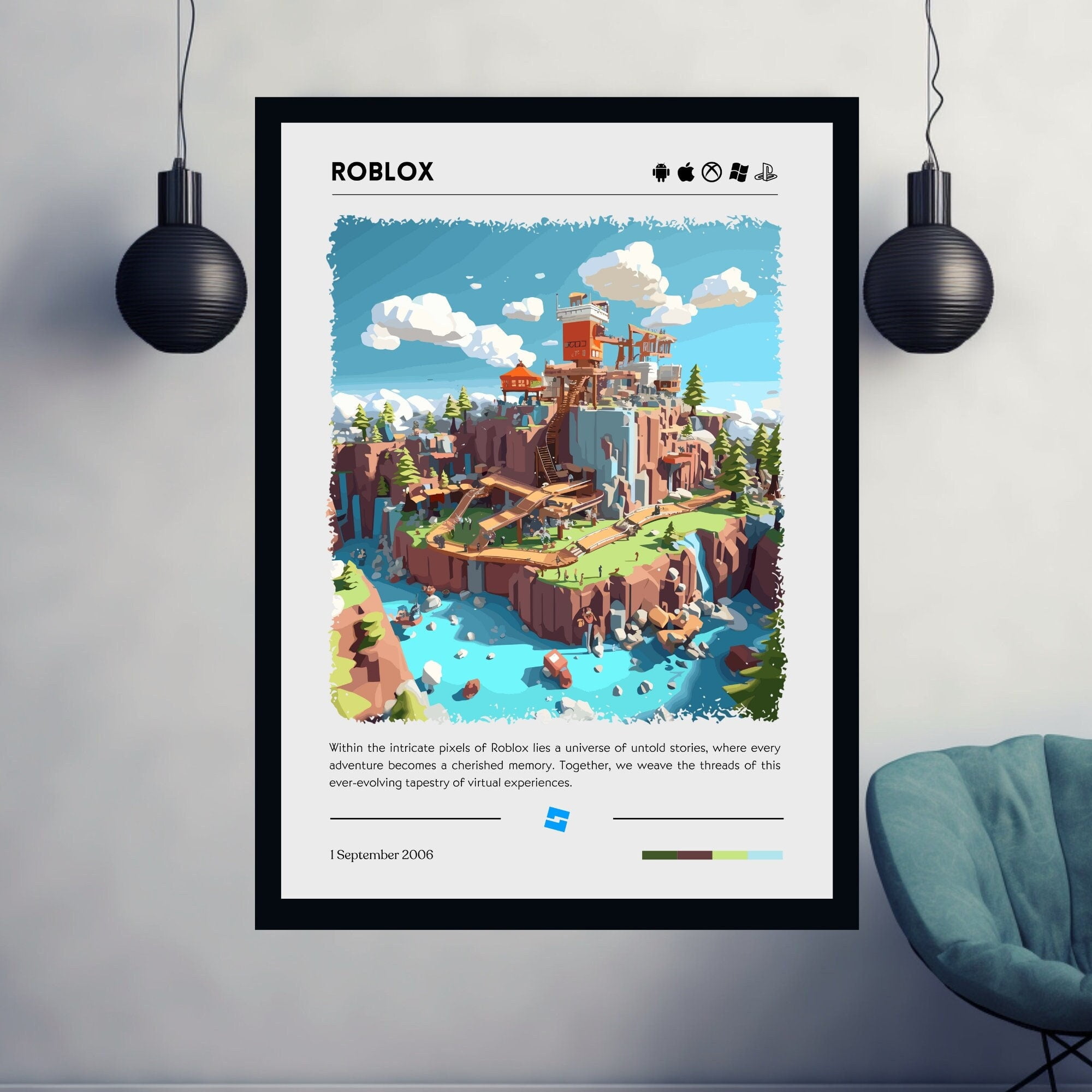POSTER Roblox Poster, Roblox Gaming Wall Art, Gaming Room Poster ...