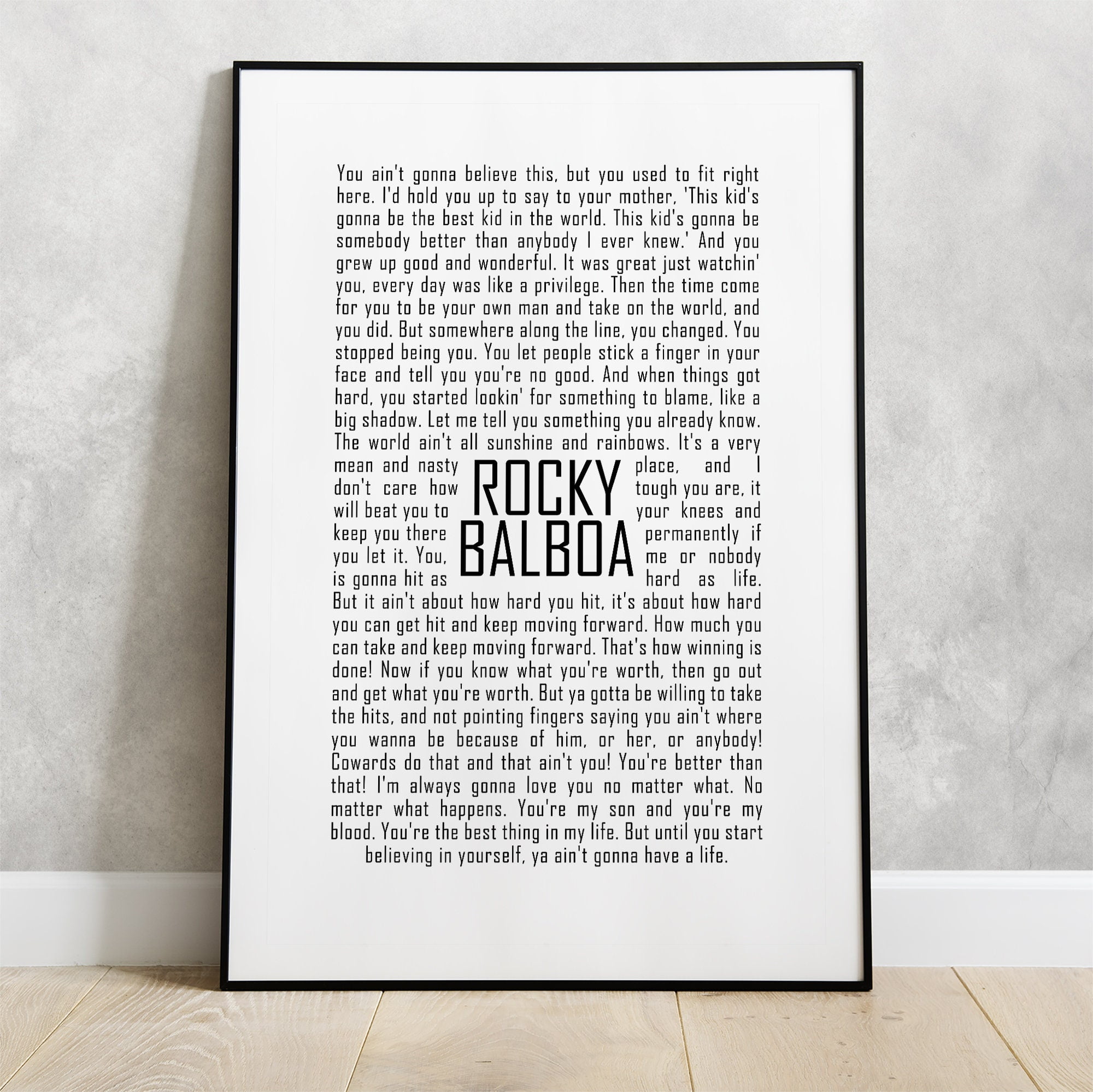 POSTER Rocky Balboa Monologue Poster - Motivational Greatest Speeches ...