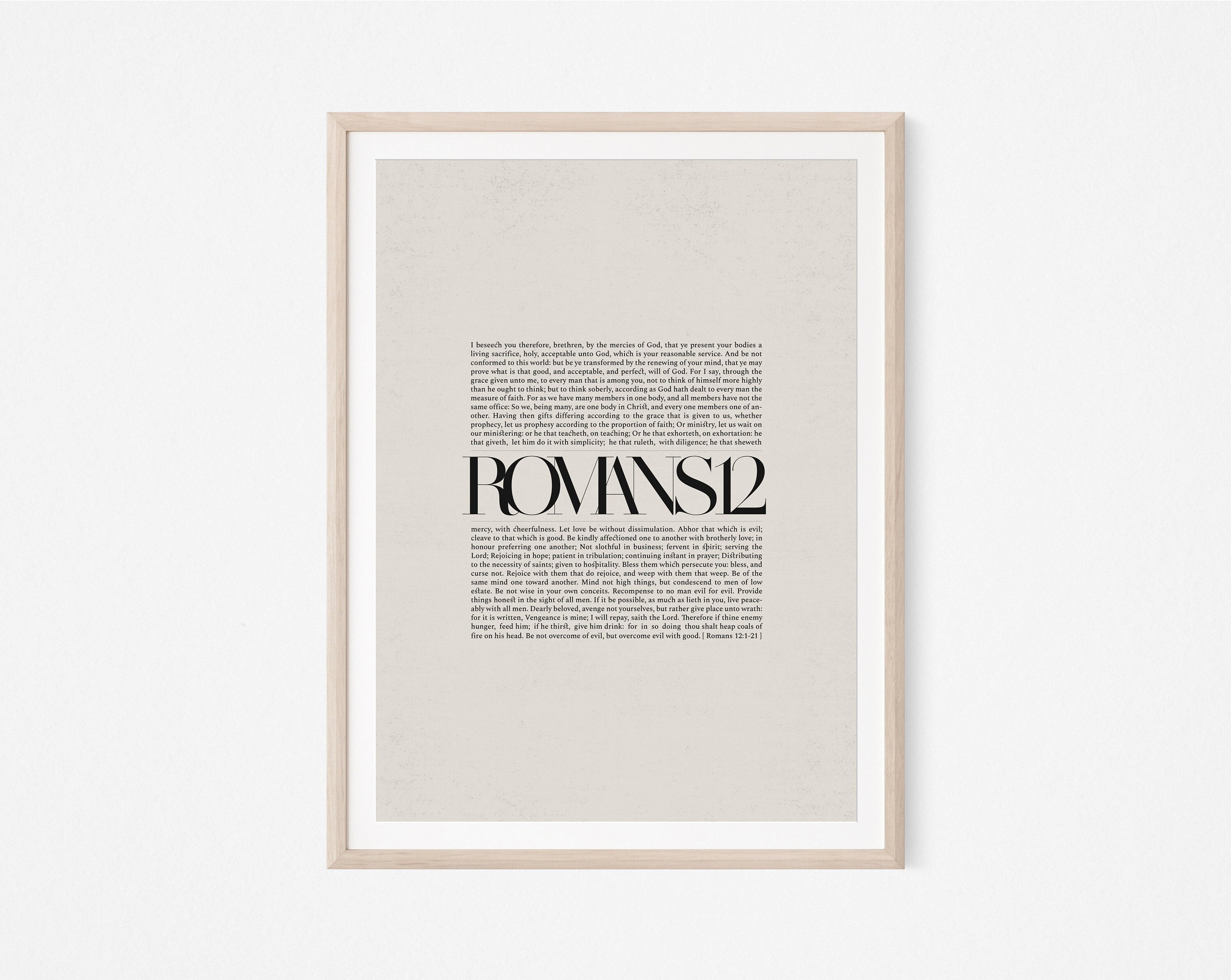 POSTER Romans 12, Bible Verse, Christian Wall Art, Faith Print, Jesus ...