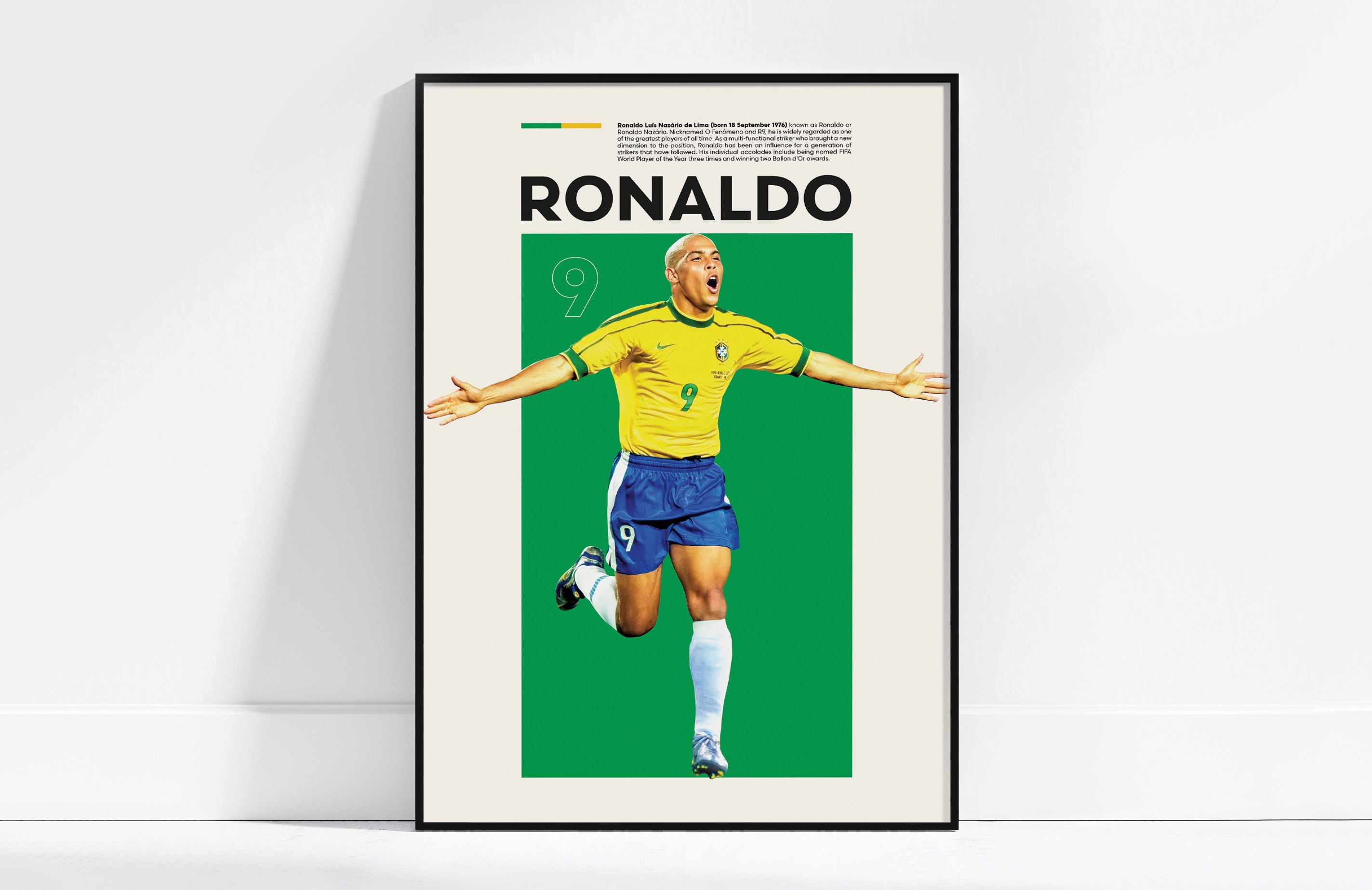 POSTER Ronaldo NazÃ¡rio R9 Poster Gift for Football Fun-UNFRAMED ...
