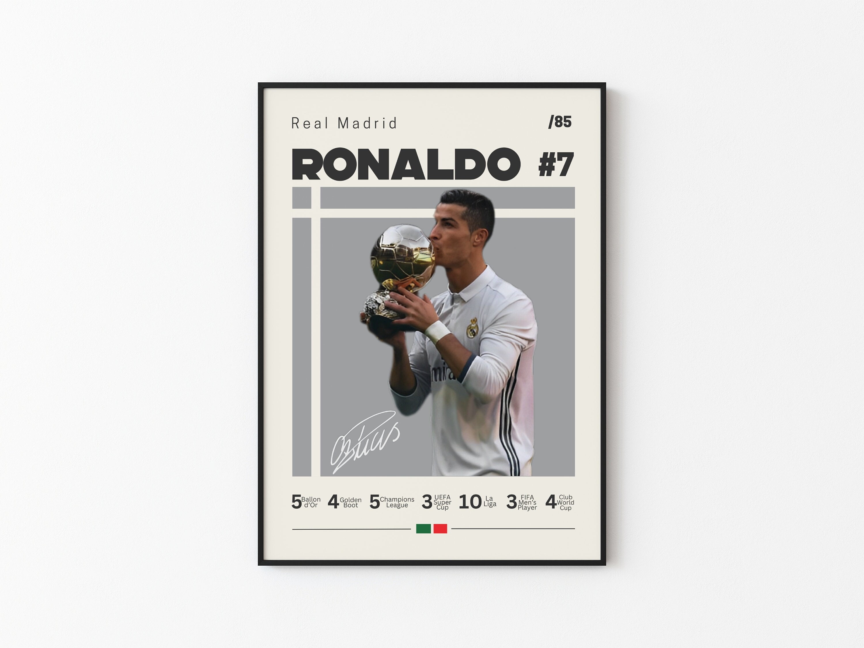 POSTER Ronaldo Poster, Real Madrid Print, Ronaldo Fan Gift, Soccer ...