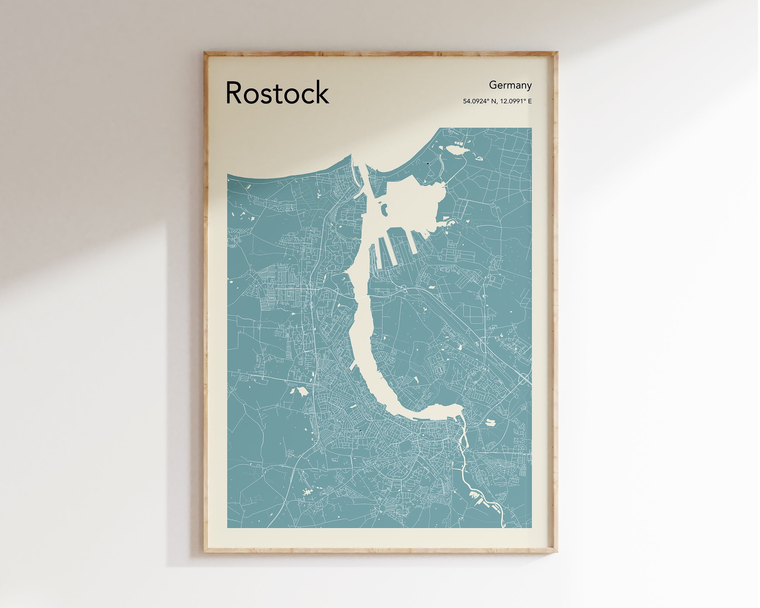 POSTER Rostock Germany Map Print, , Rostock Map Poster, Rostock Map ...