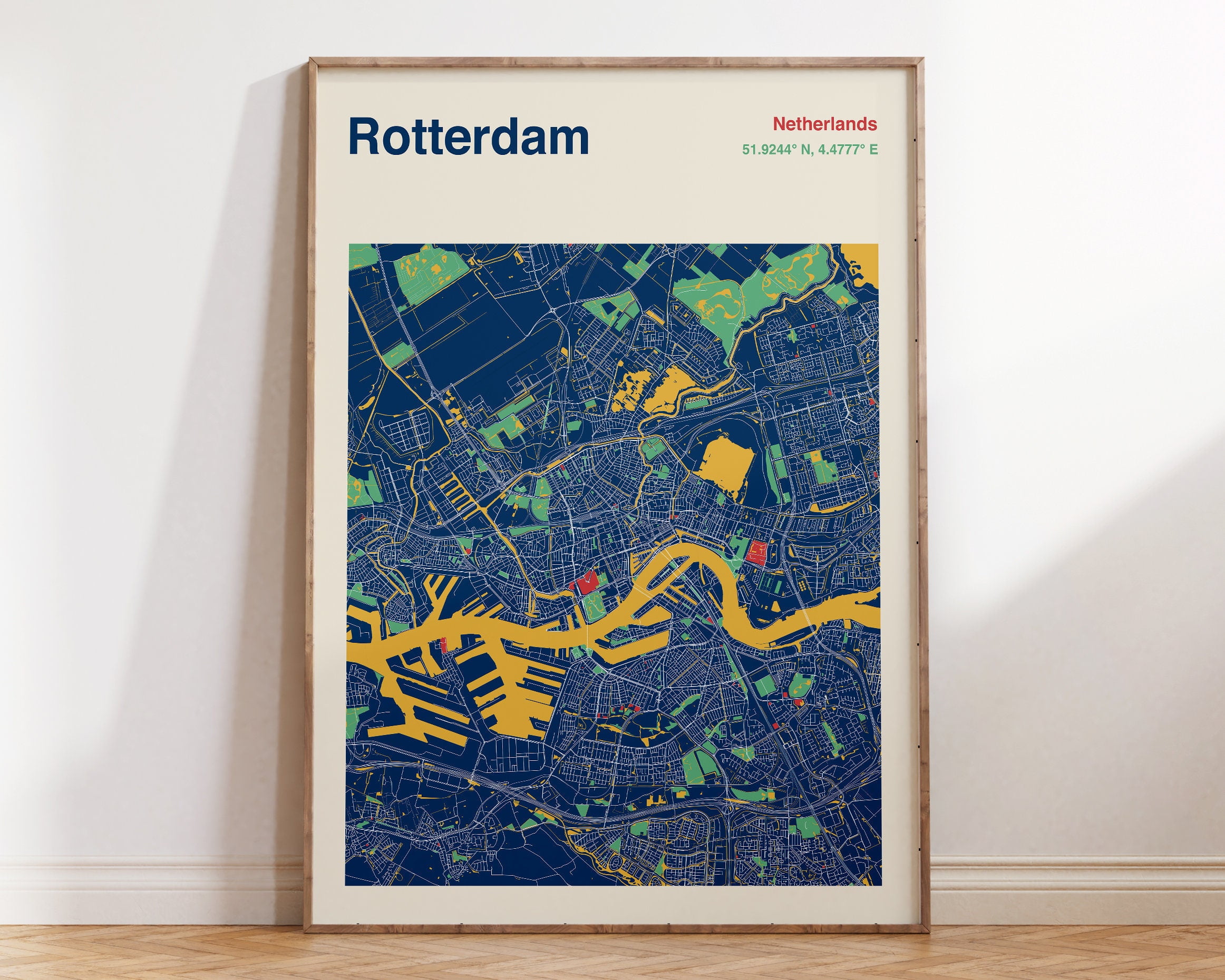 POSTER Rotterdam Netherlands Map Print, Rotterdam Map Poster, Rotterdam ...