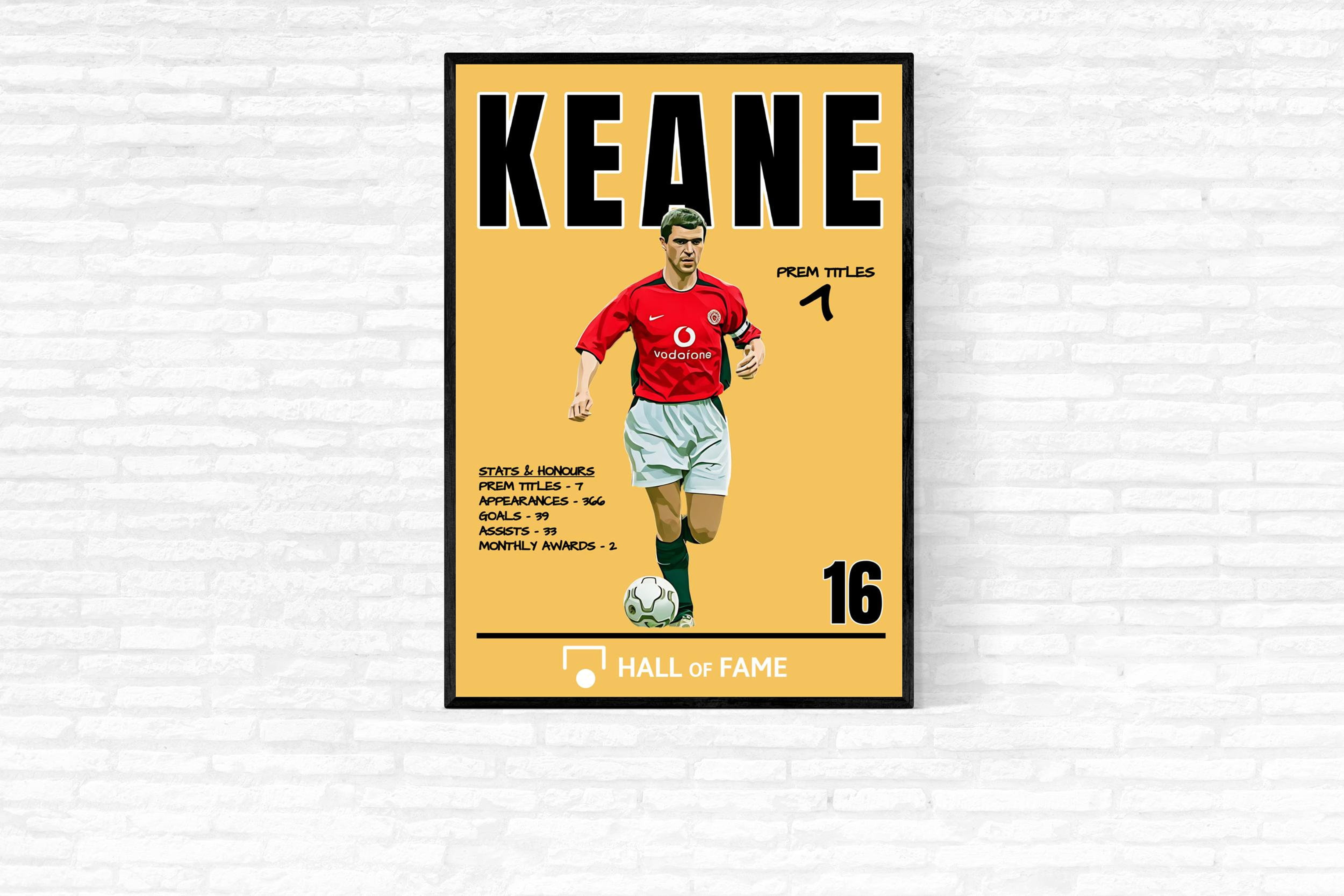 POSTER Roy Keane Poster, Roy Keane Hall Of Fame Print, Manchester ...