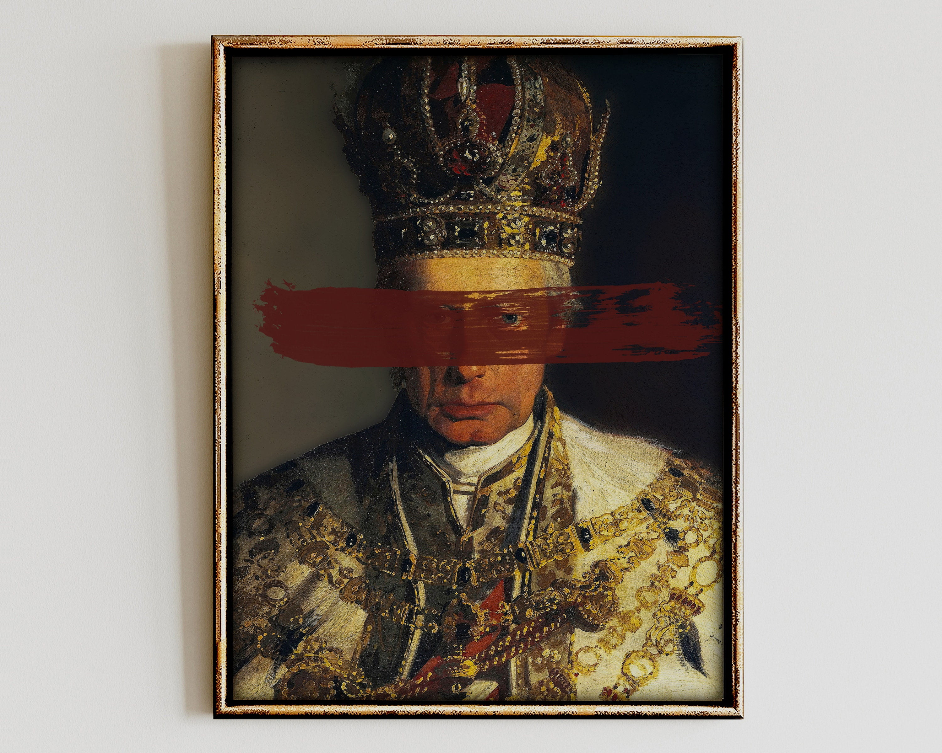 POSTER Royalty Portrait, Royal Painting, Eclectic Wall Decor, Altered Art, Surreal Art Portrait ...