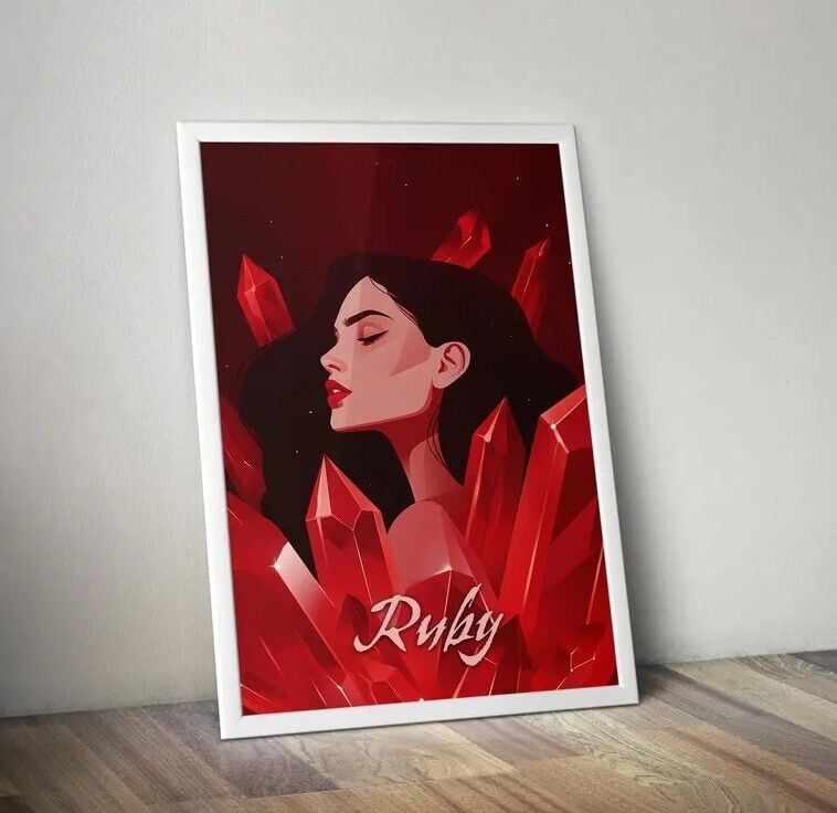 POSTER Ruby Flame | Printable Spiritual Poster | Crystal Stone Poster ...