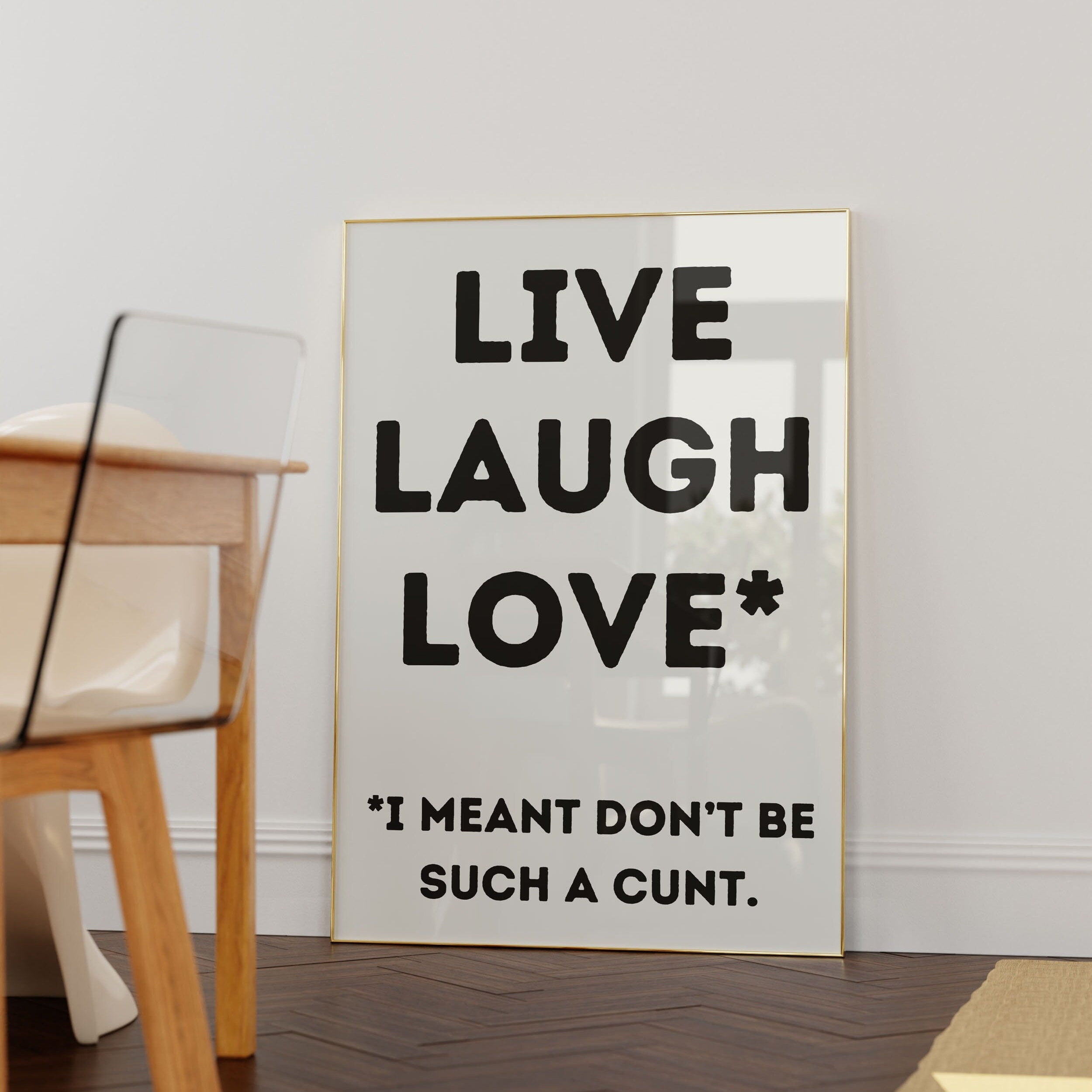 POSTER Rude Print Live Laugh Love, Wall Art, Funny Wall Art, Meme ...
