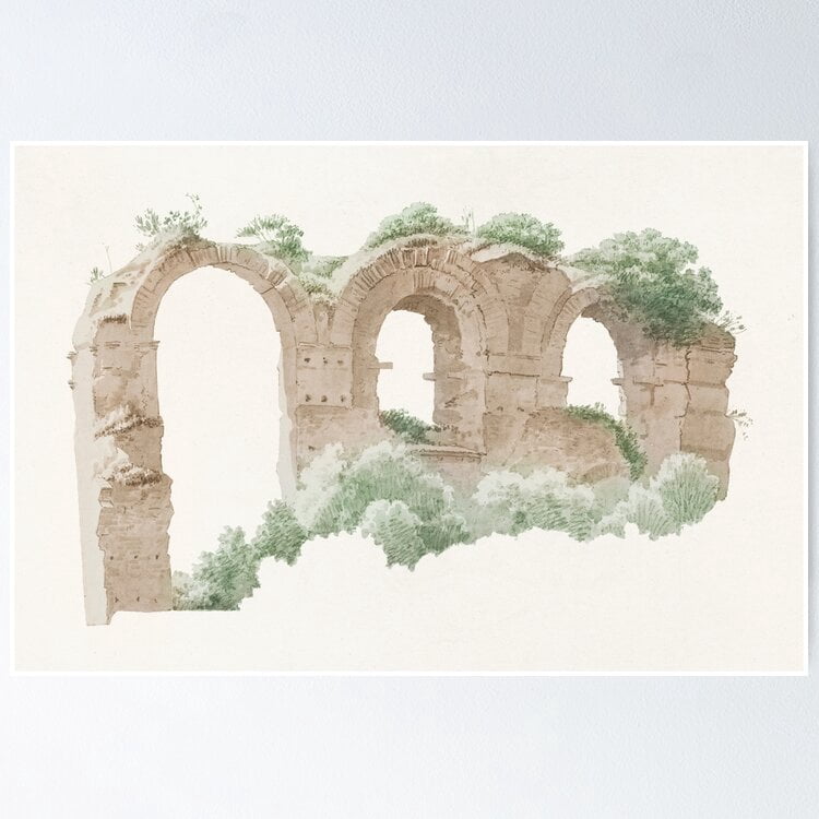 POSTER Ruin of an Italian Aqueduct in Rome POSTER UNFRAMED, 8x12 ...