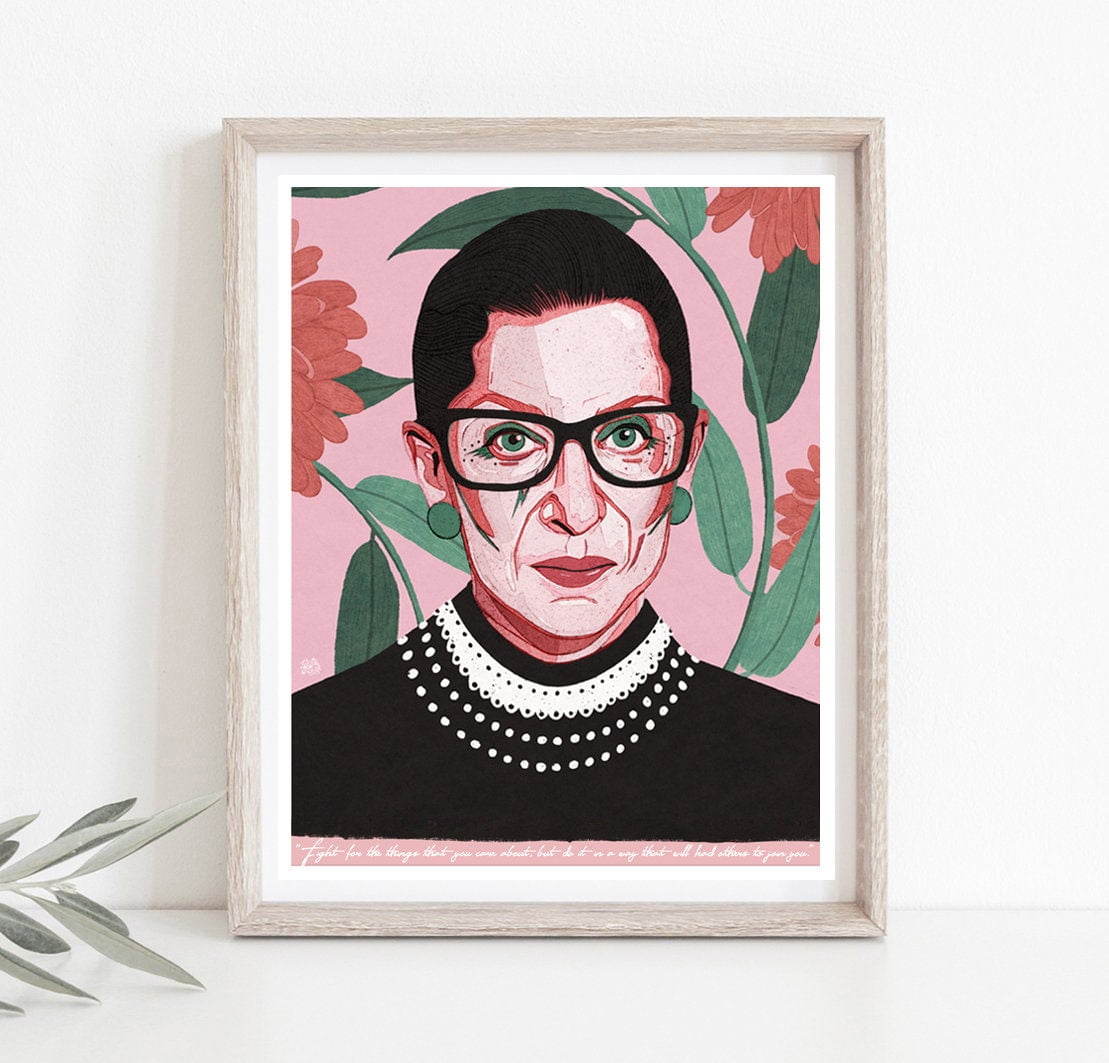 POSTER Ruth Bader Ginsburg Inspired print | Illustration art giclée ...