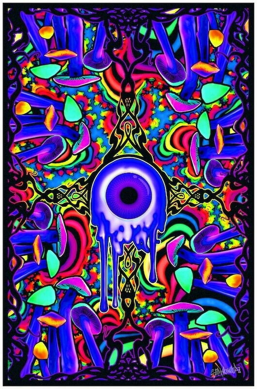 POSTER SHROOM WITH A VIEW - MUSHROOM BLACKLIGHT POSTER - FLOCKED 53963 ...