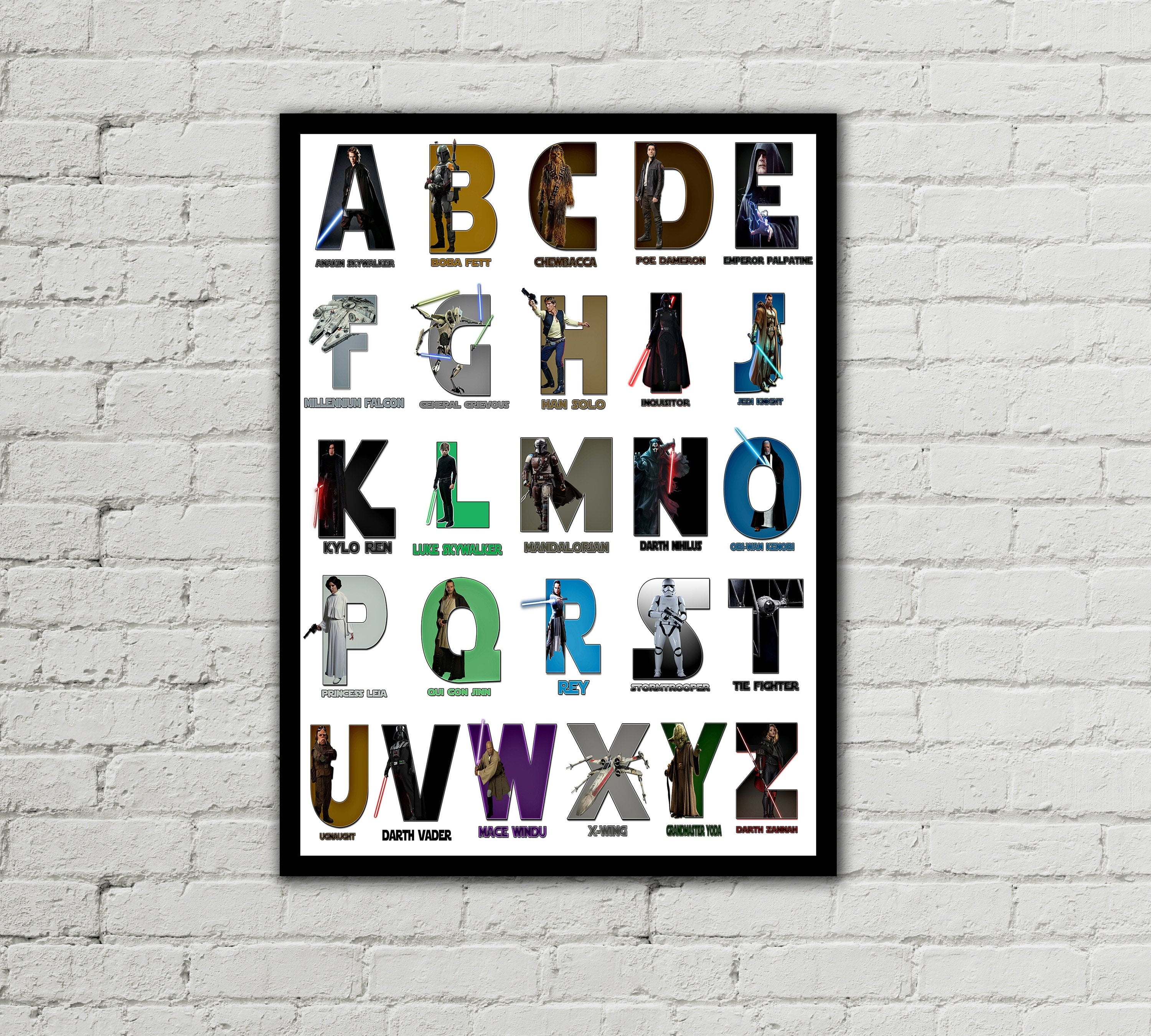 POSTER STAR WARS POSTER - Star Wars Alphabet - Star Wars Print ...