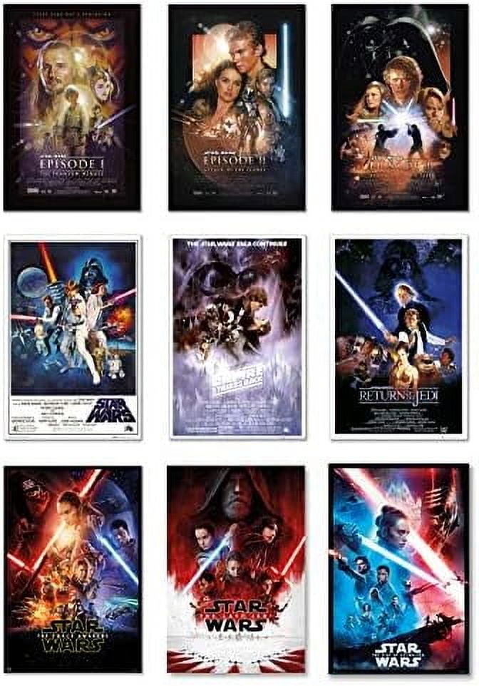 Star Wars Episode I, II, III, IV, V, VI, VII, VIII & IX - Movie Poster Set (9 Individual Full ...
