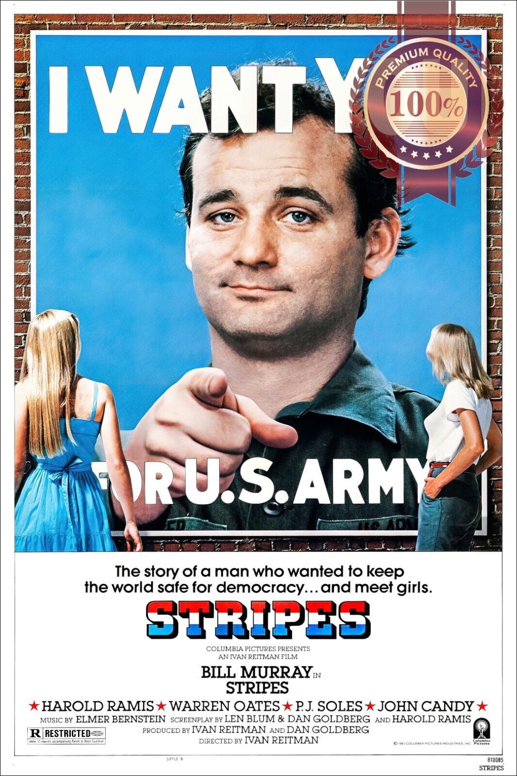 POSTER STRIPES 1981 80s BILL MURRAY ORIGINAL OFFICIAL CINEMA MOVIE ...