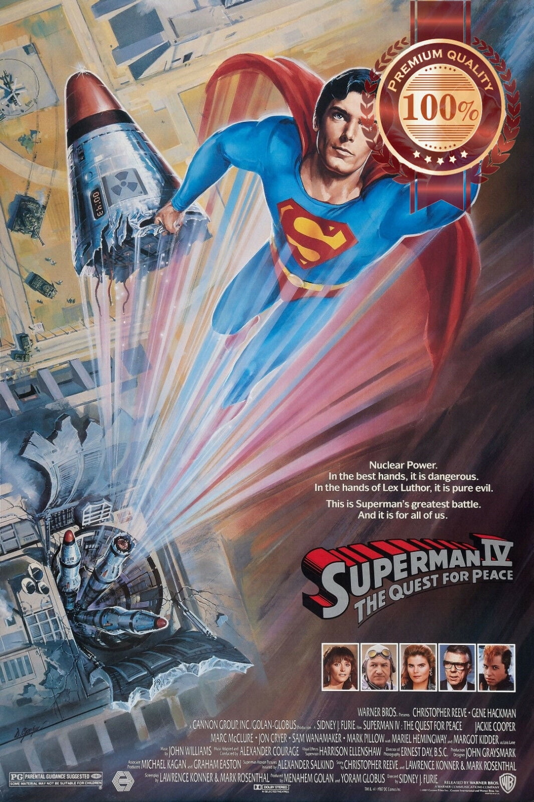 POSTER SUPERMAN IV 4 1987 80s ORIGINAL OFFICIAL CINEMA FILM MOVIE PRINT PREMIUM POSTER-24x36 ...