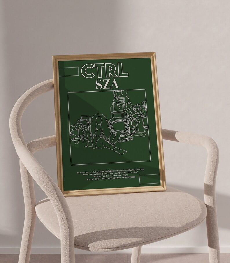 POSTER SZA Ctrl Poster Girly Dorm Room Decor Retro SZA Wall Art Music ...