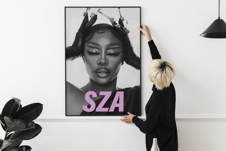 POSTER SZA Poster Wall Art, Black White Print, SZA Print Decor, SZA ...