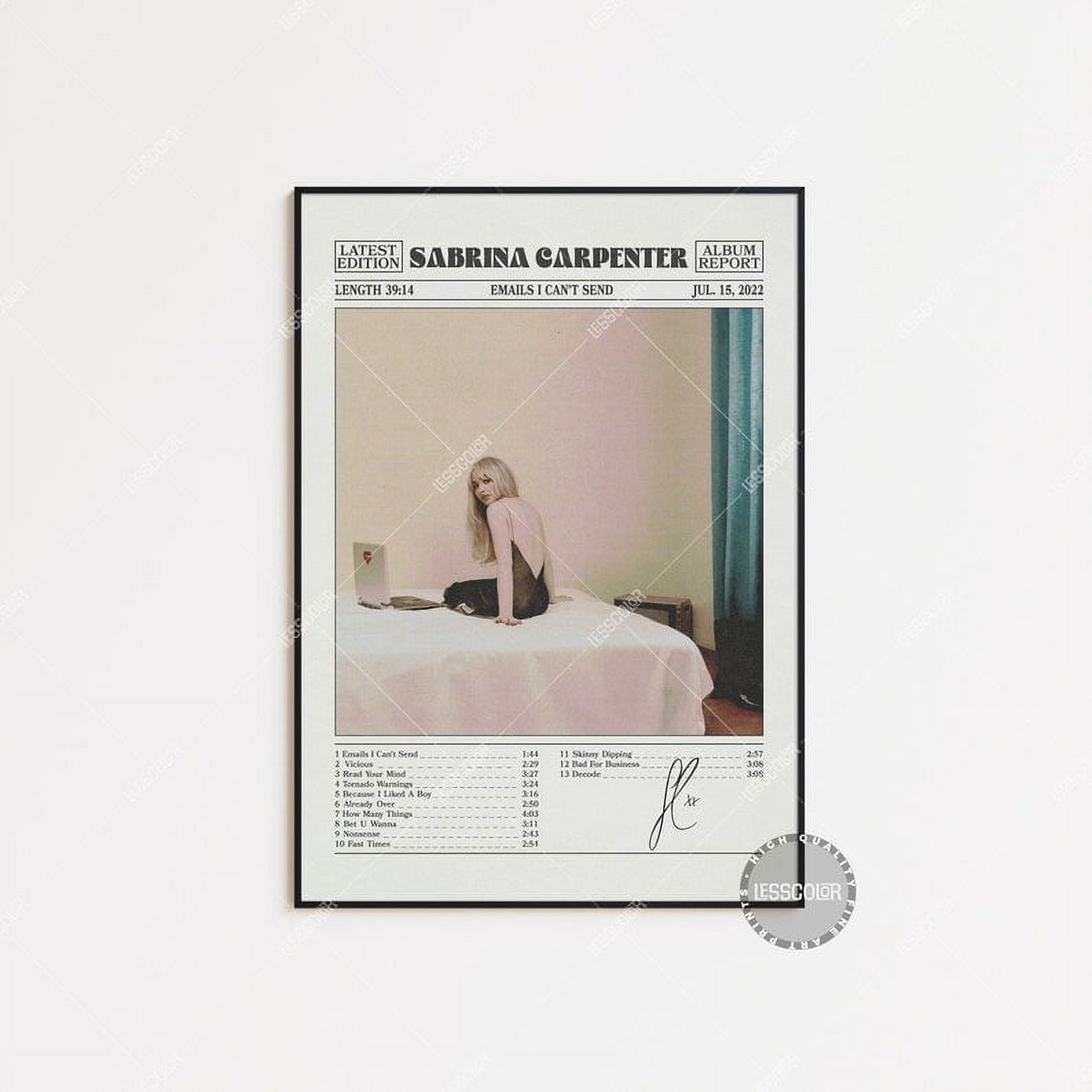 POSTER Sabrina Carpenter Retro Newspaper Print, Emails I Can't Send ...