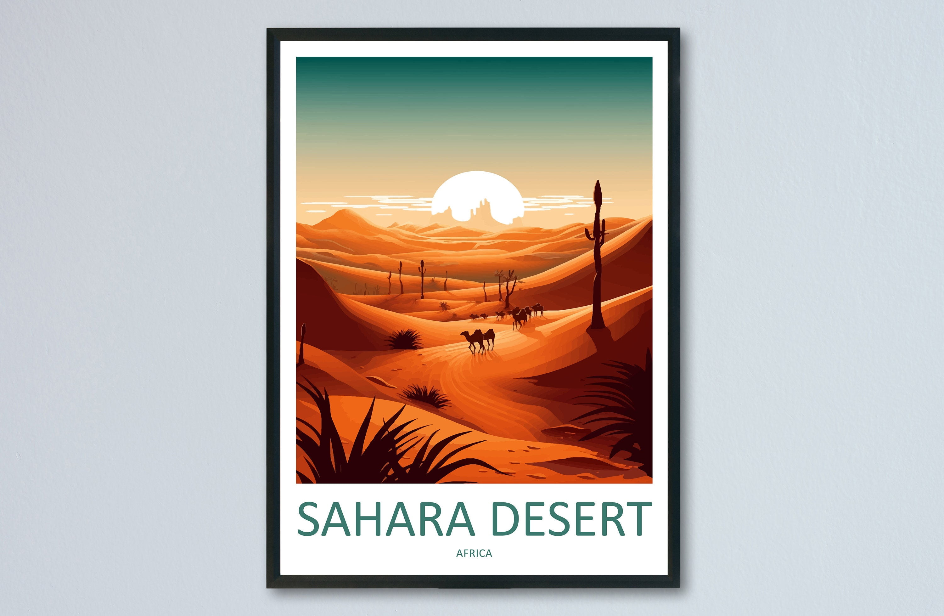 POSTER Sahara Desert Travel Print Wall Art Sahara Desert Wall Hanging ...