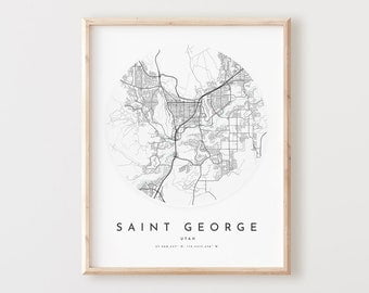 POSTER Saint George Map Print, Saint George Map Poster City Wall Art ...
