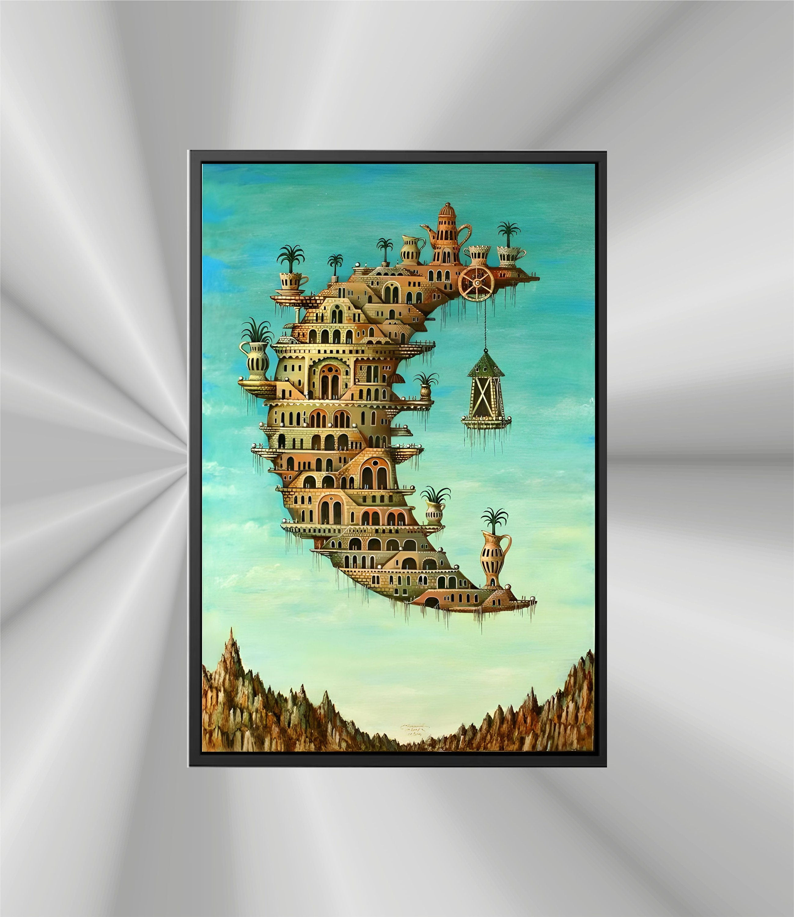 POSTER Salvador DalÃ­ Living on the Moon Poster Wall Art Print,Salvador ...