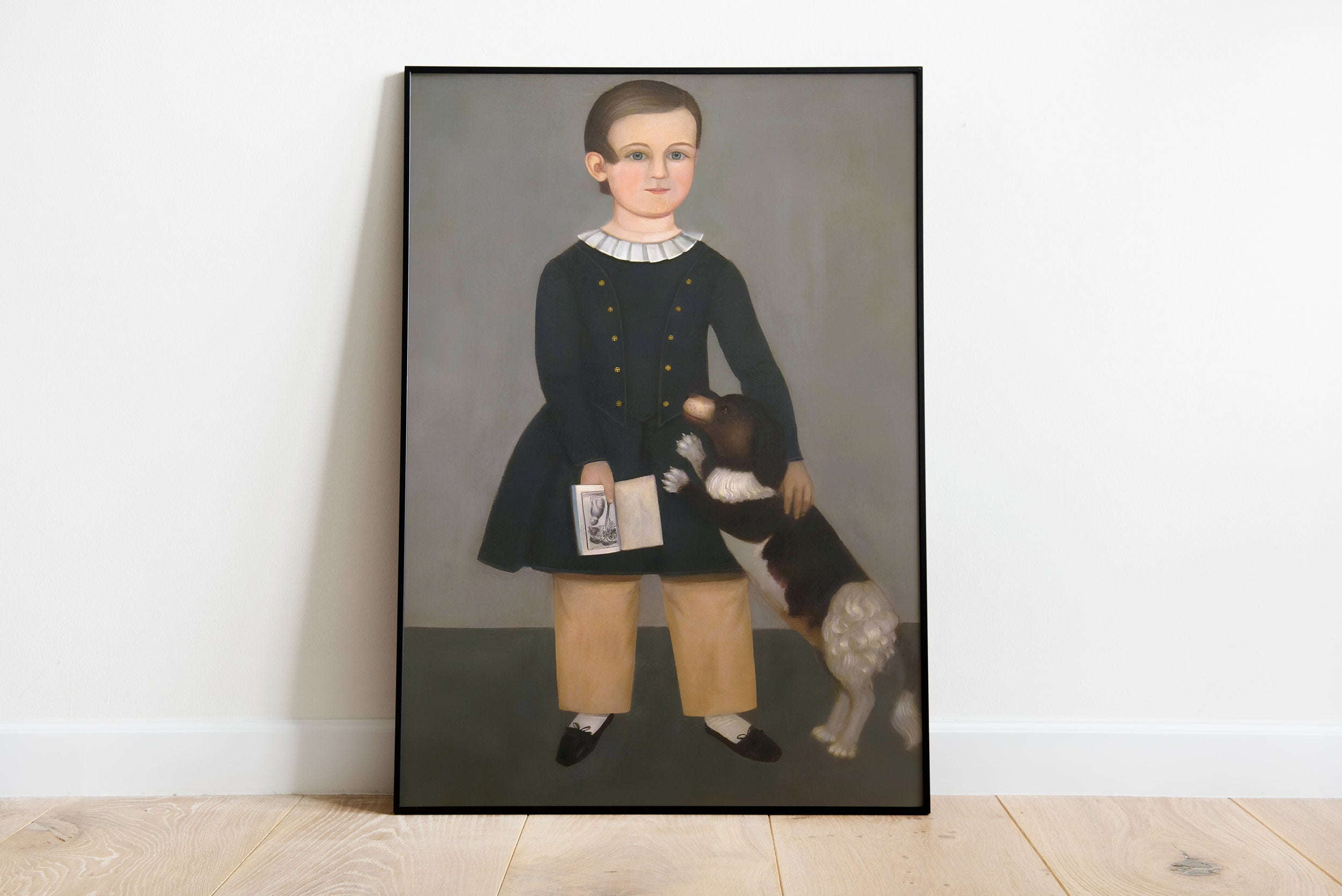 POSTER Samuel Miller Young Boy with a Dog, Vintage Art, Boy with Dog ...