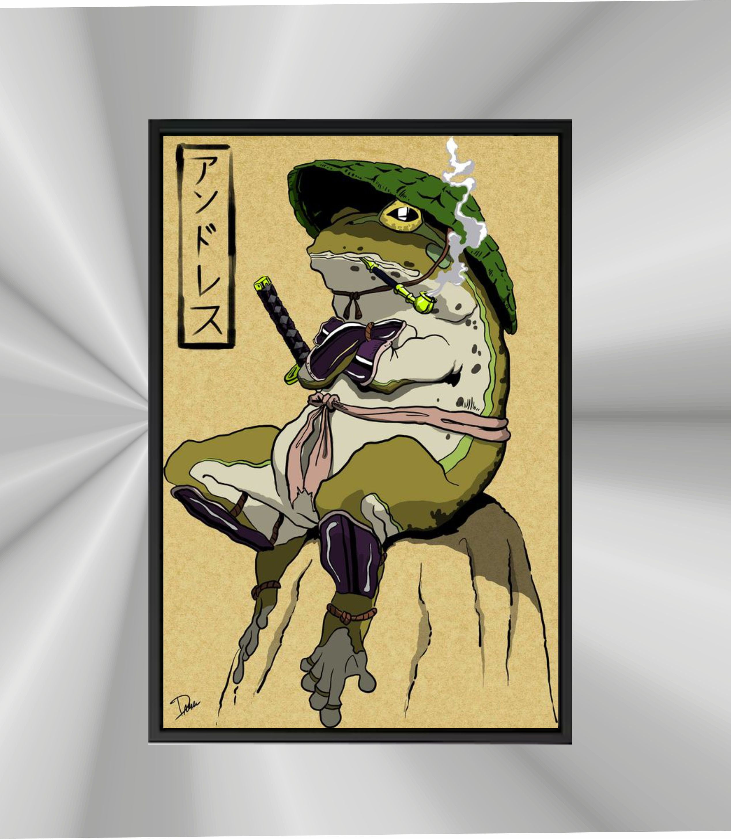 POSTER Samurai Frog Poster art, Japanase Wall Art, Samurai Frog Wall Art,Japanese , PosterGift ...