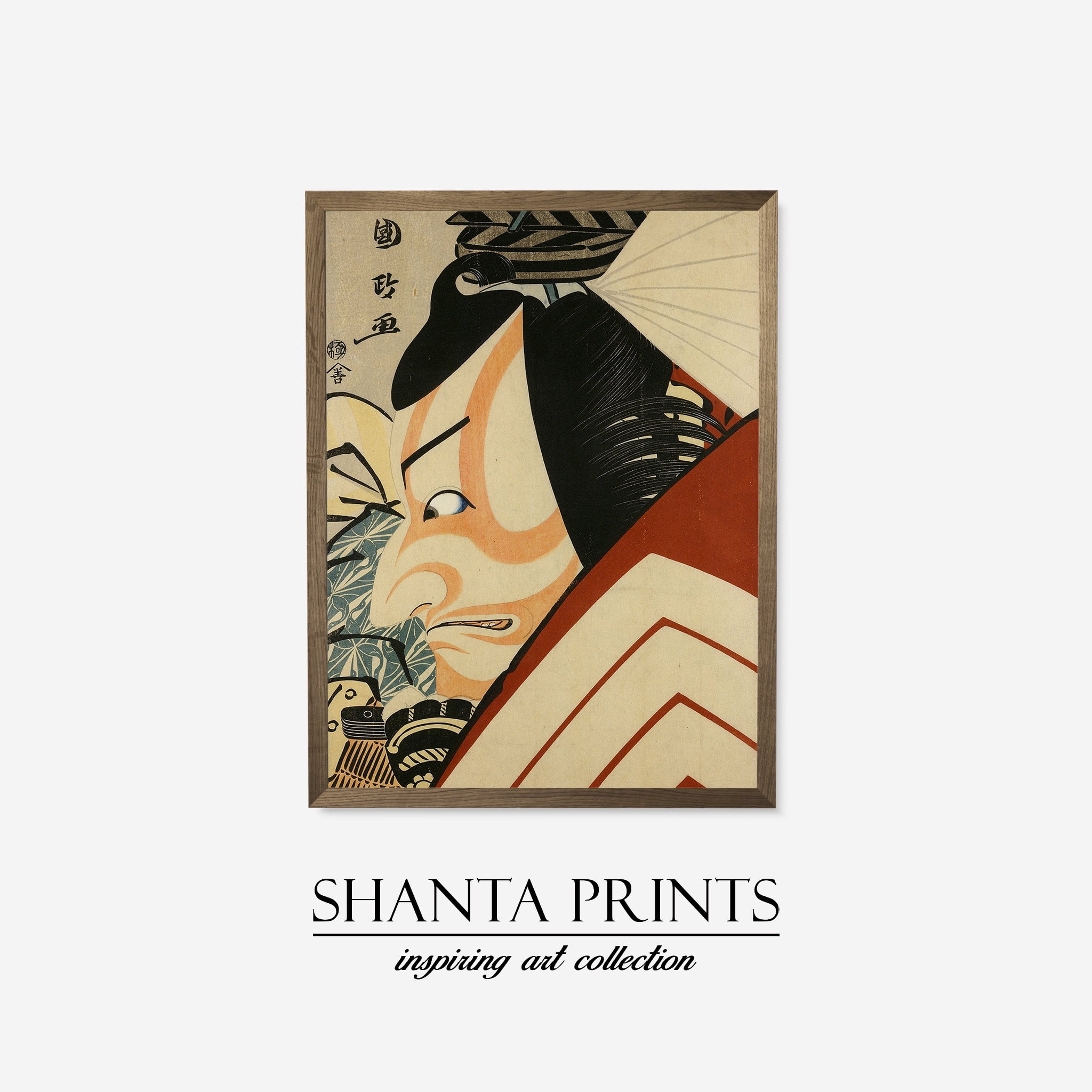 POSTER Samurai Warrior Print Vintage Japanese Wall Art Shin-Hanga ...