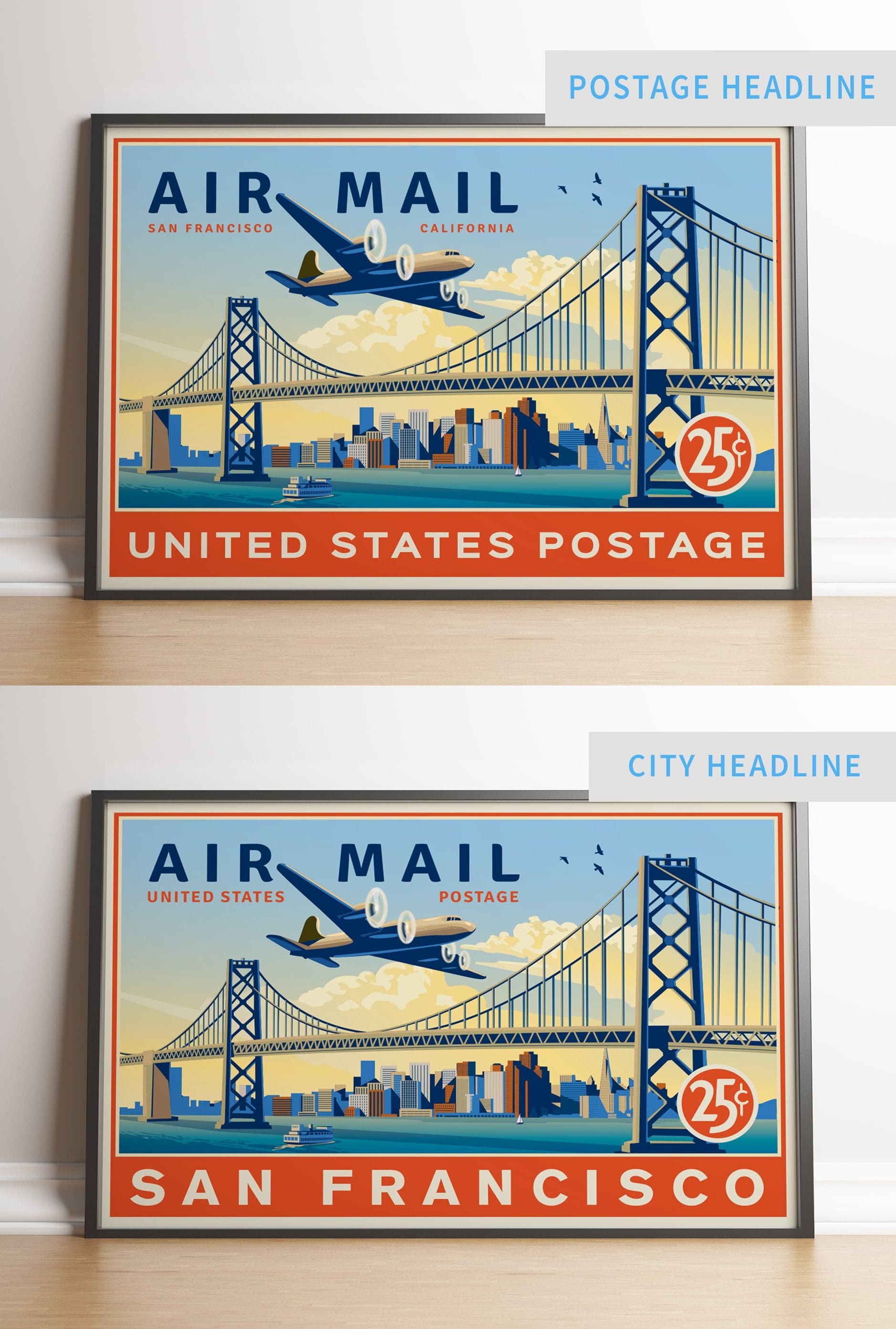 POSTER San Francisco, California USPS Stamp Poster | 2 Variations ...