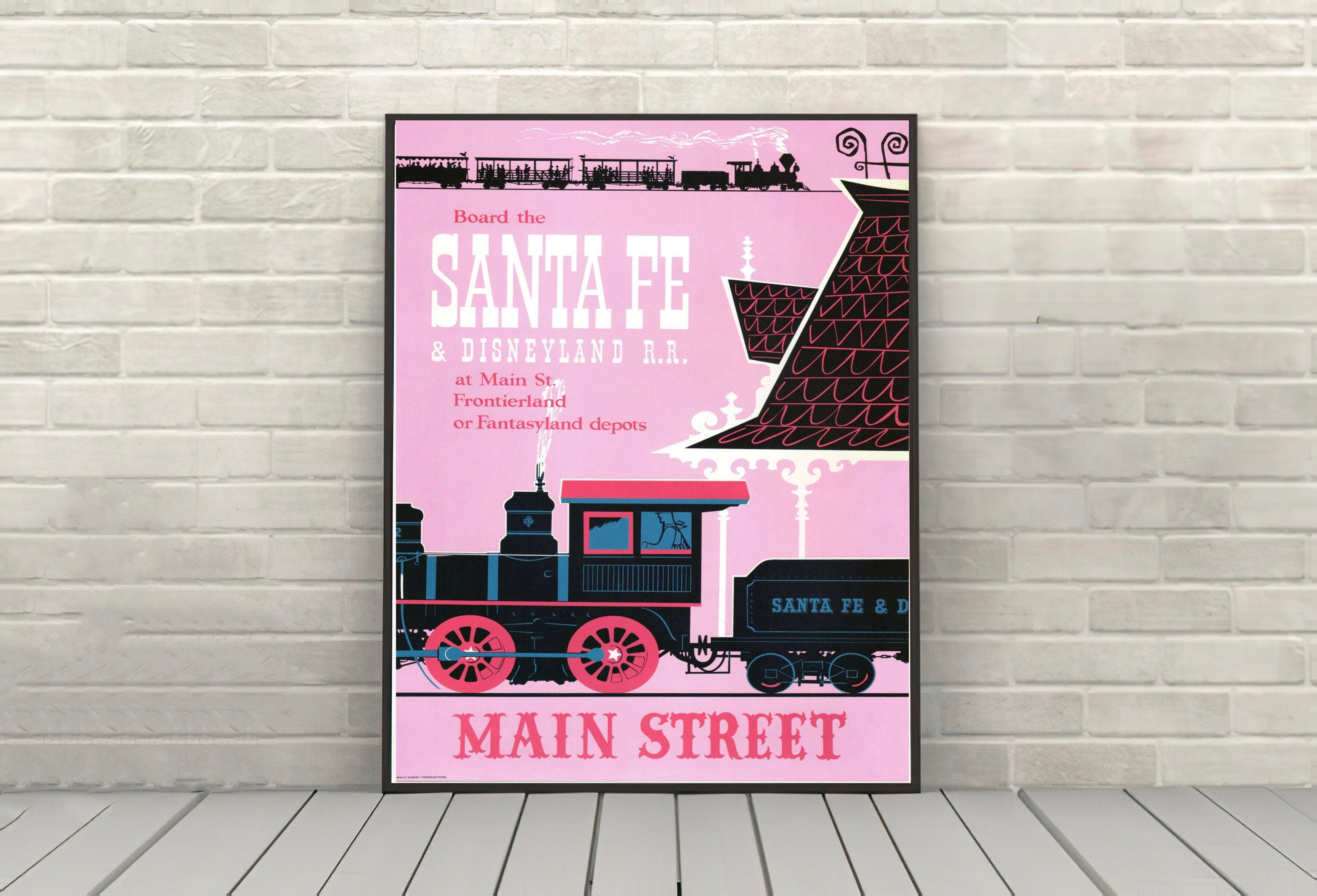 POSTER Santa Fe & Disneyland Railroad Poster Vintage Disney Poster ...