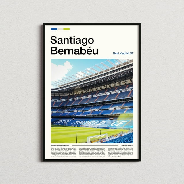 POSTER Santiago BernabÃ©u Stadium Print, Real Madrid CF Poster ...